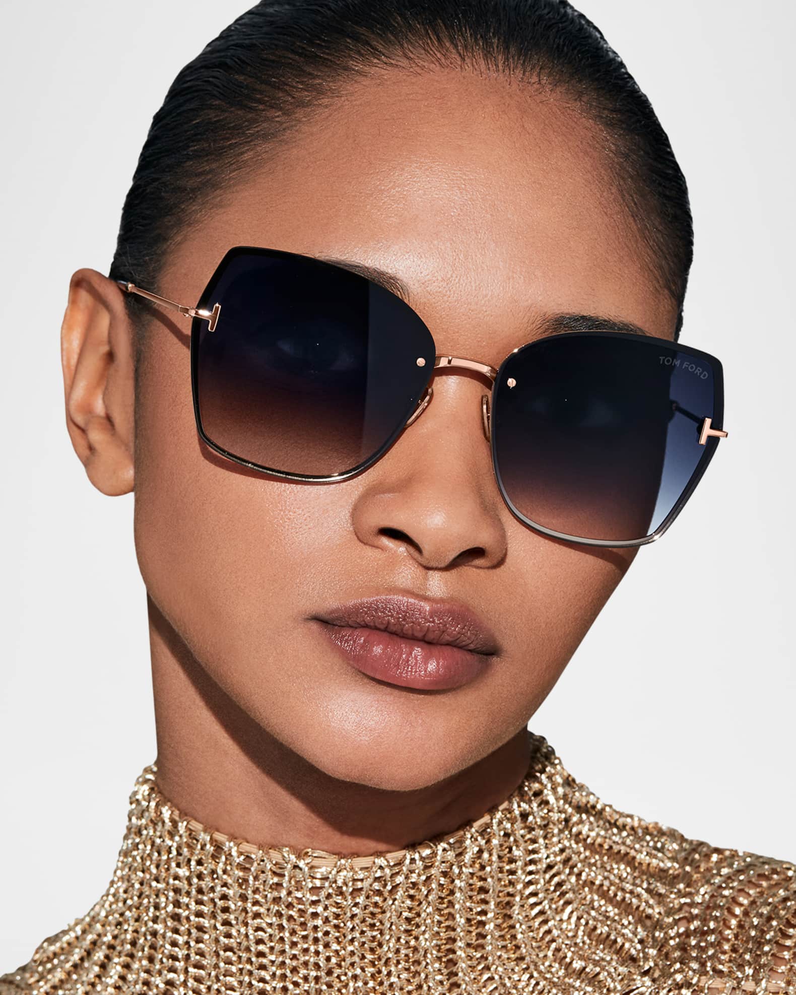 TOM FORD Nickie Metal Butterfly Sunglasses | Neiman Marcus