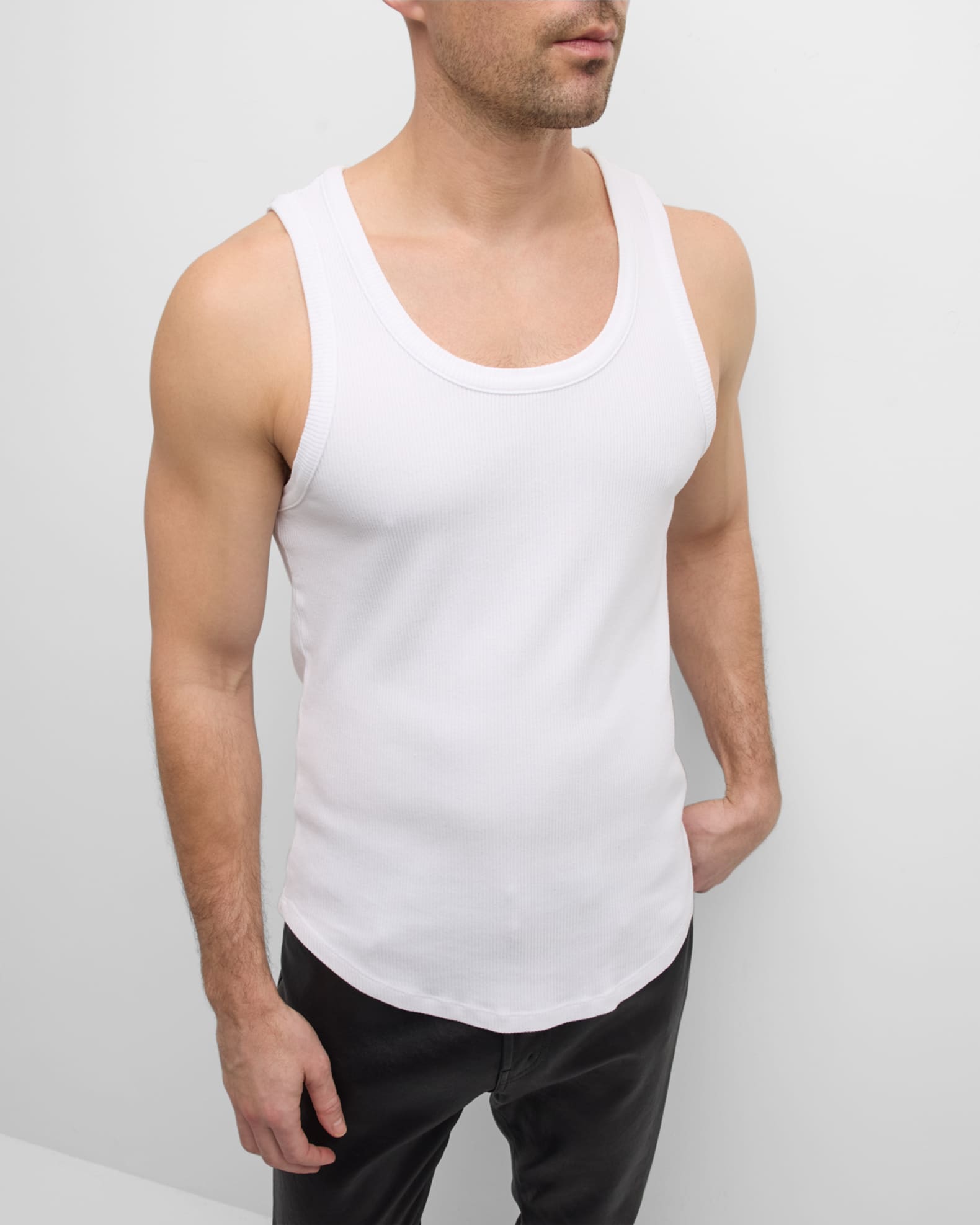 AGOLDE Men's Morris Ribbed Tank Top | Neiman Marcus