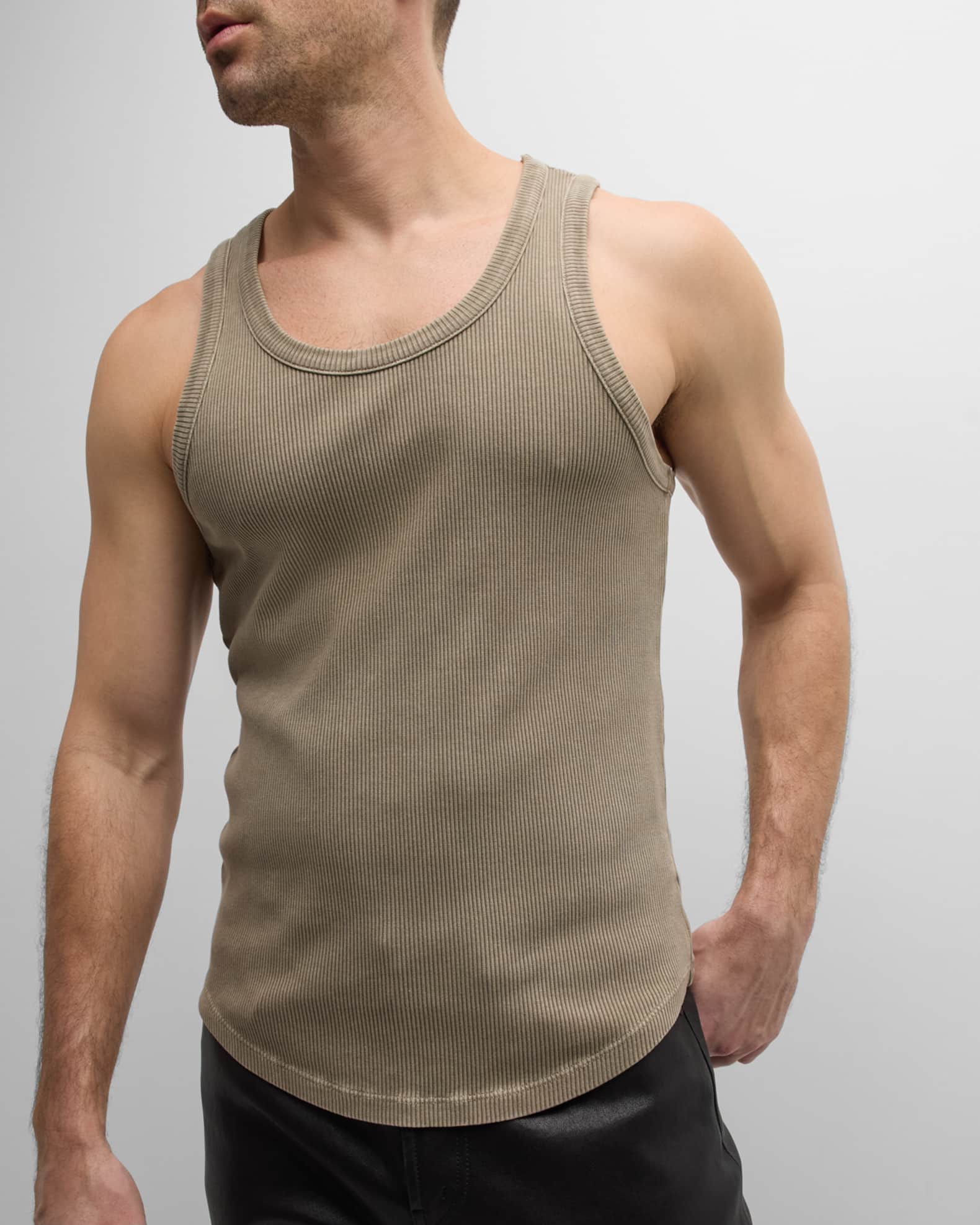 AGOLDE Men's Morris Ribbed Tank Top | Neiman Marcus