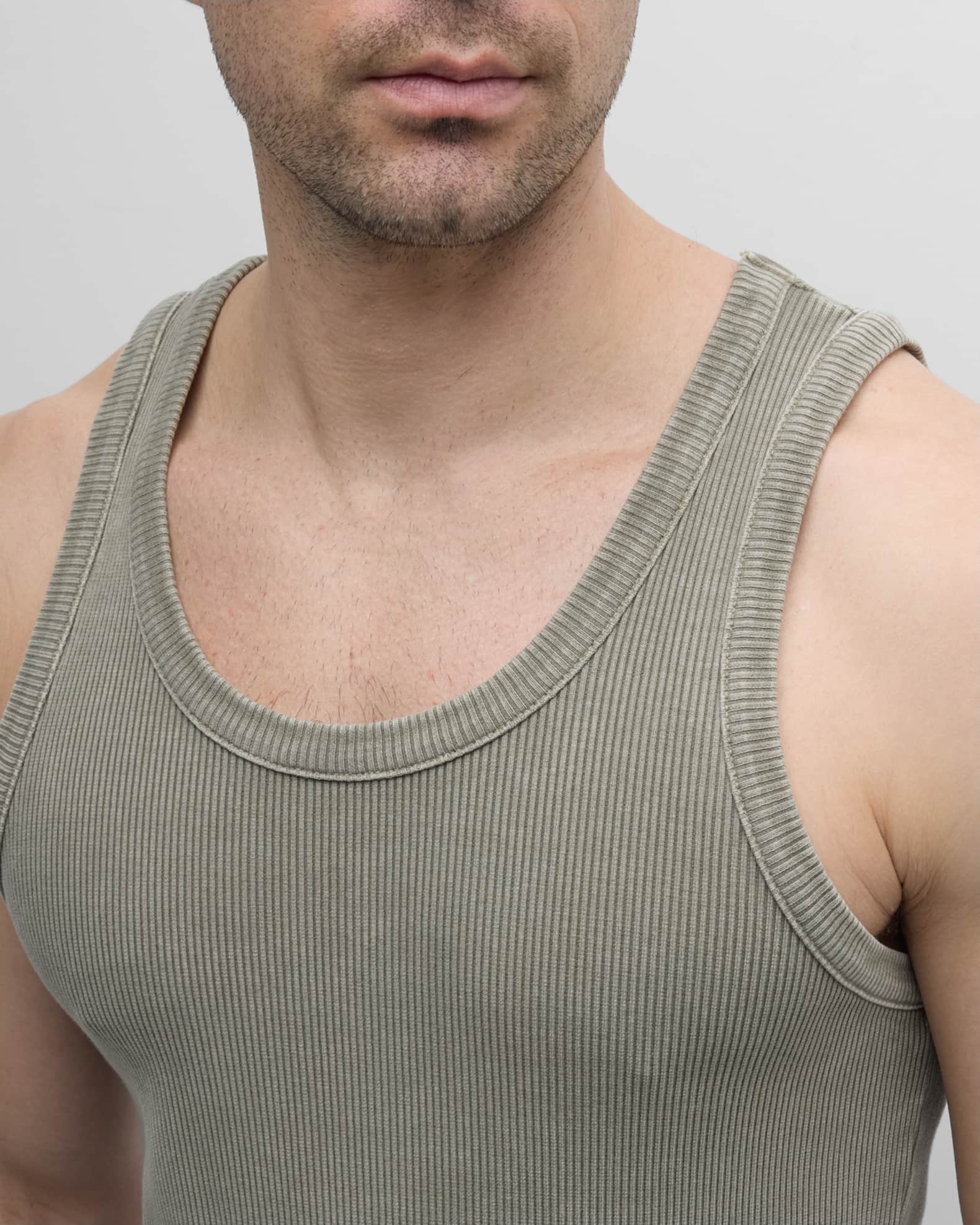 AGOLDE Men's Morris Ribbed Tank Top | Neiman Marcus