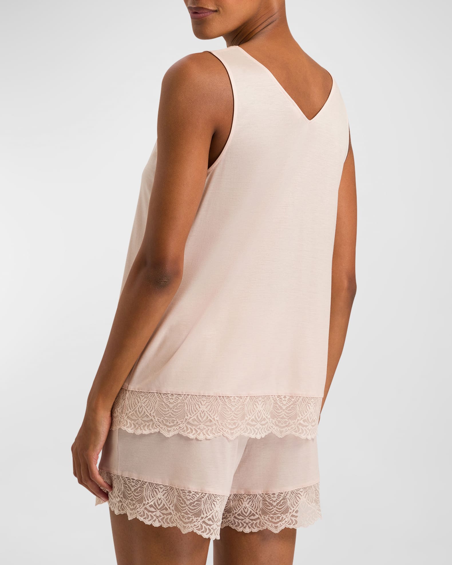 Hanro Josephine Lace-Trim Modal Pajama Set | Neiman Marcus