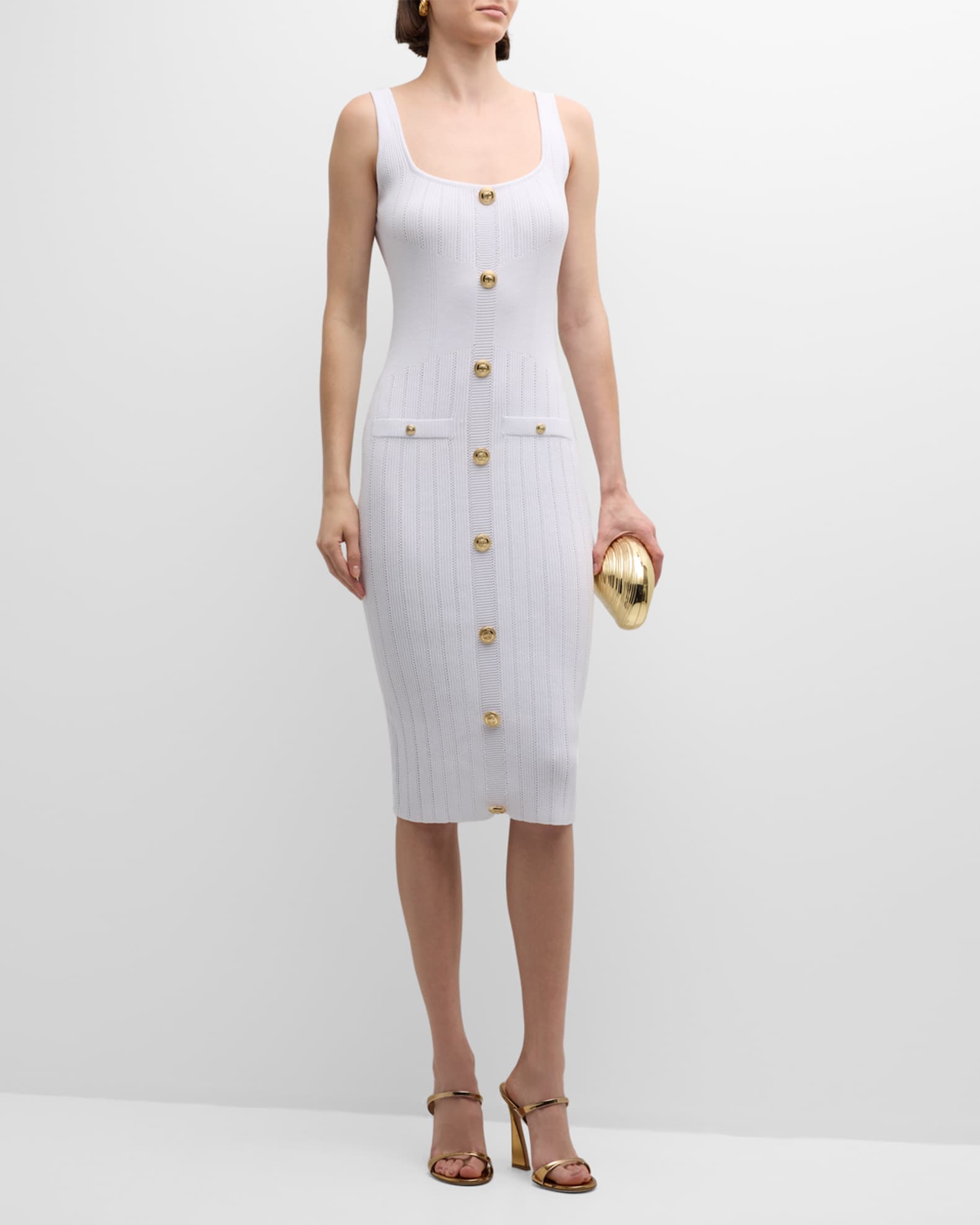 Retrofete Laney Metallic Knit Midi Bodycon Dress | Neiman Marcus