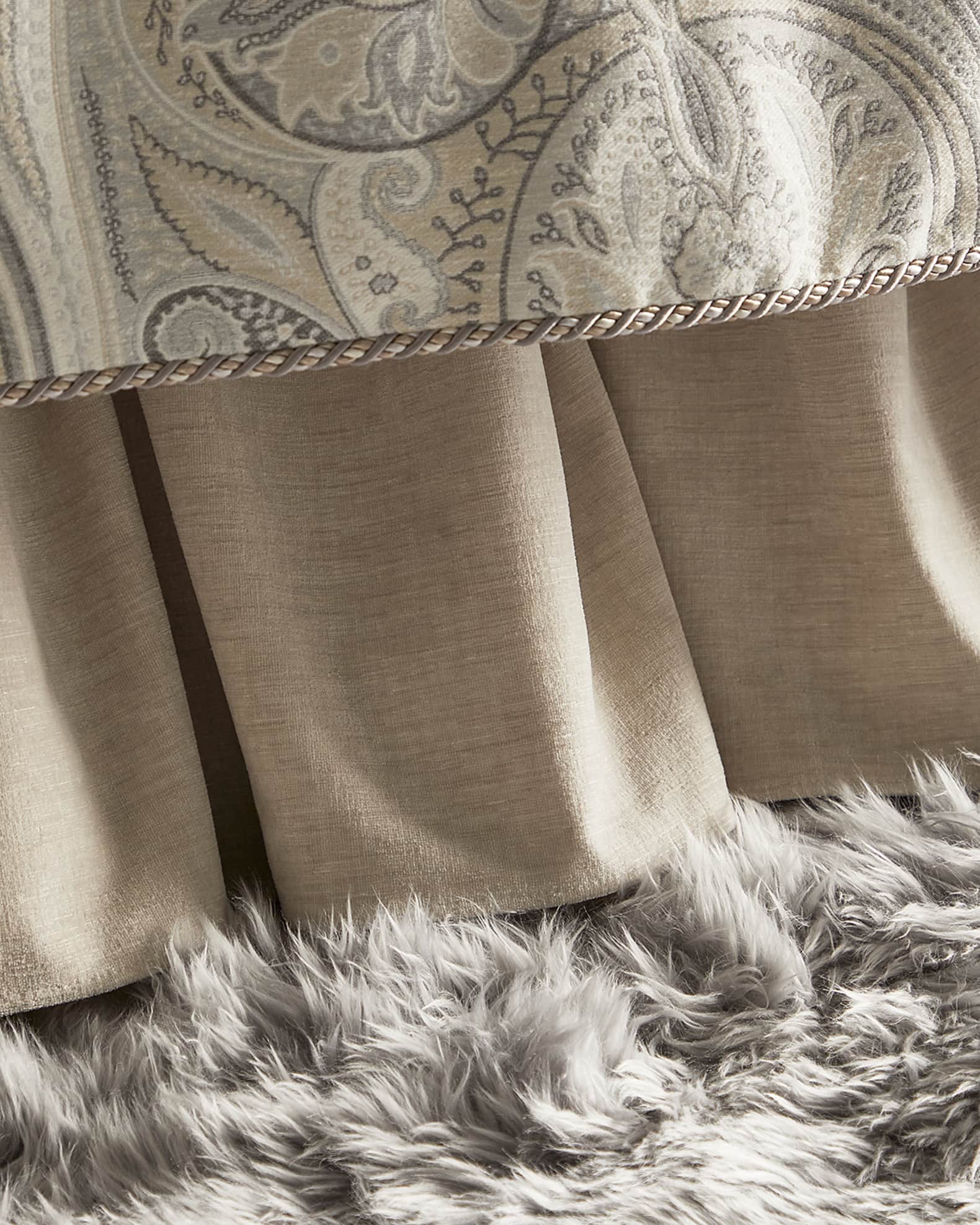 Austin Horn Collection Tuscan Paisley Dust Skirt, Queen | Neiman Marcus