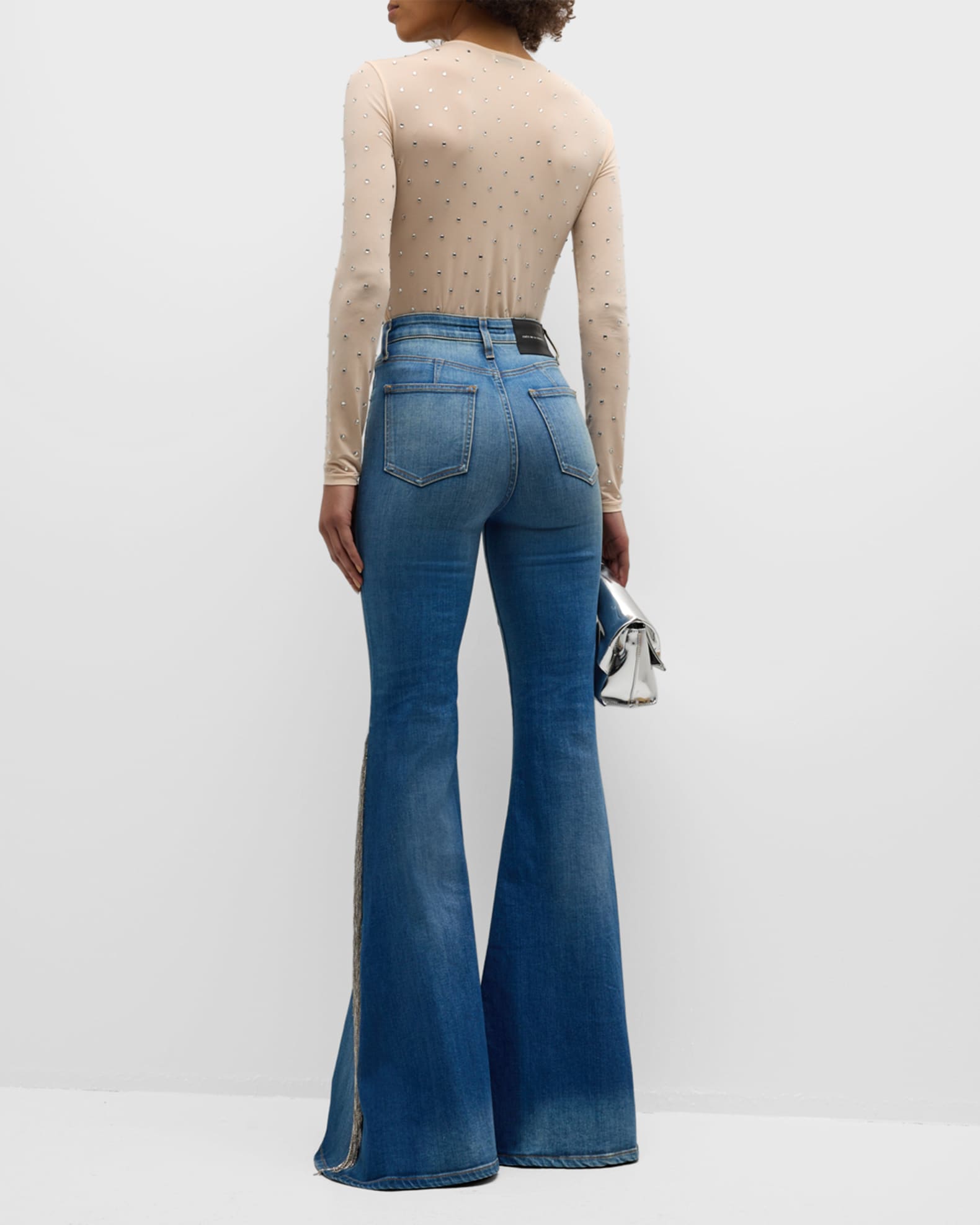 Cout De La Liberte Heidi Embellished Super High-Rise Bell Bottom Jeans ...