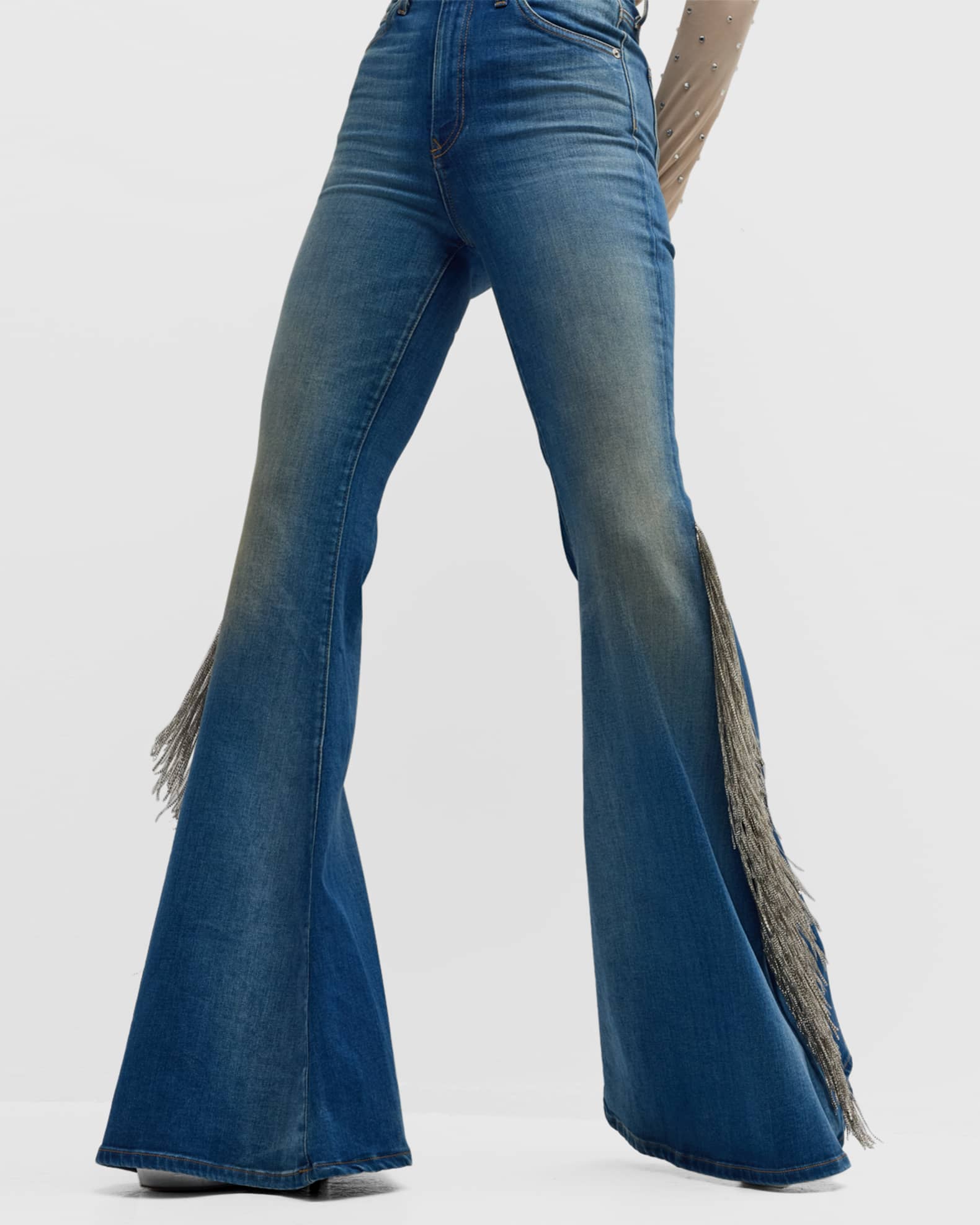 Cout De La Liberte Heidi Embellished Super High-Rise Bell Bottom Jeans ...