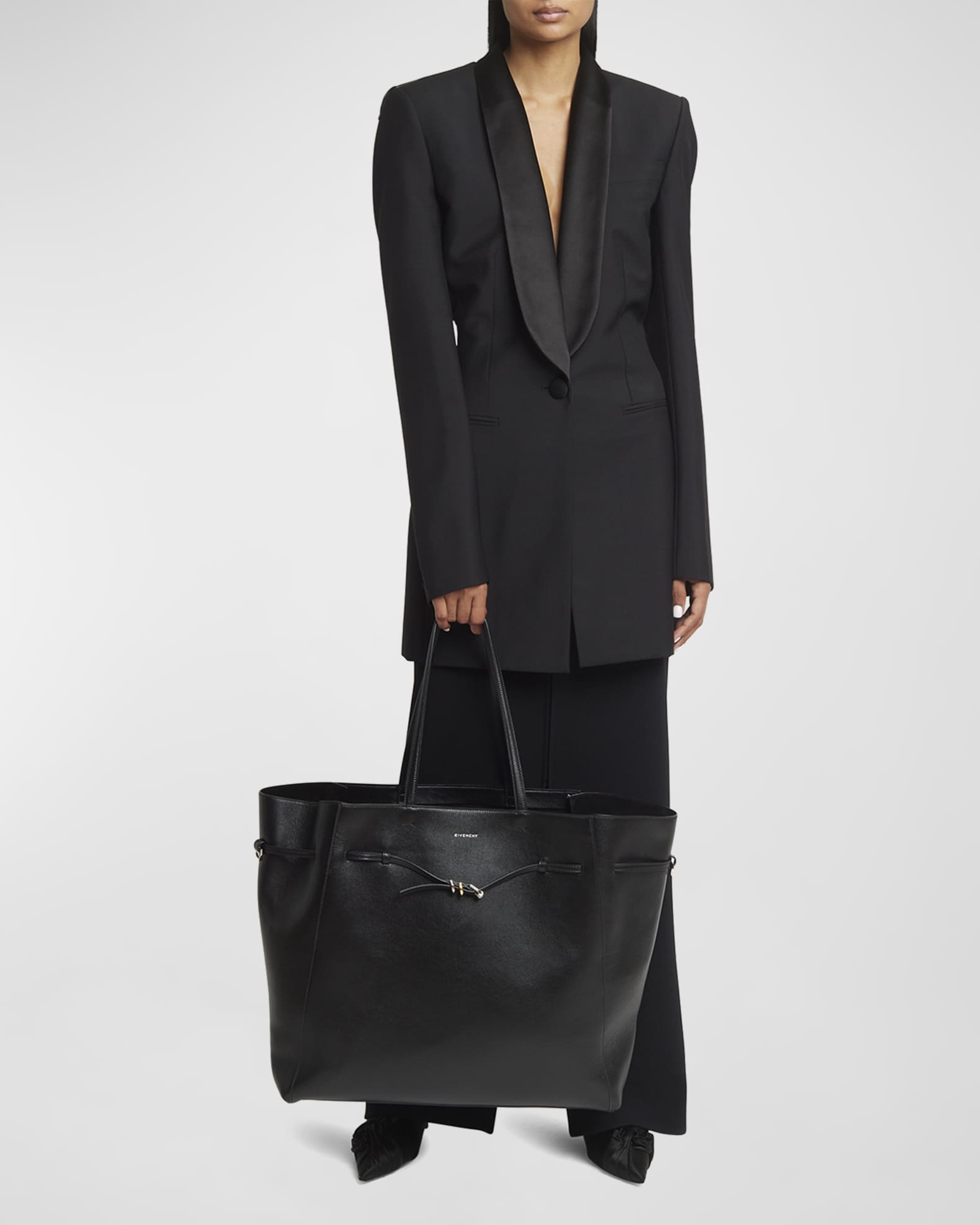 Givenchy Voyou Large North-South Tote Bag in Tumbled Leather | Neiman ...
