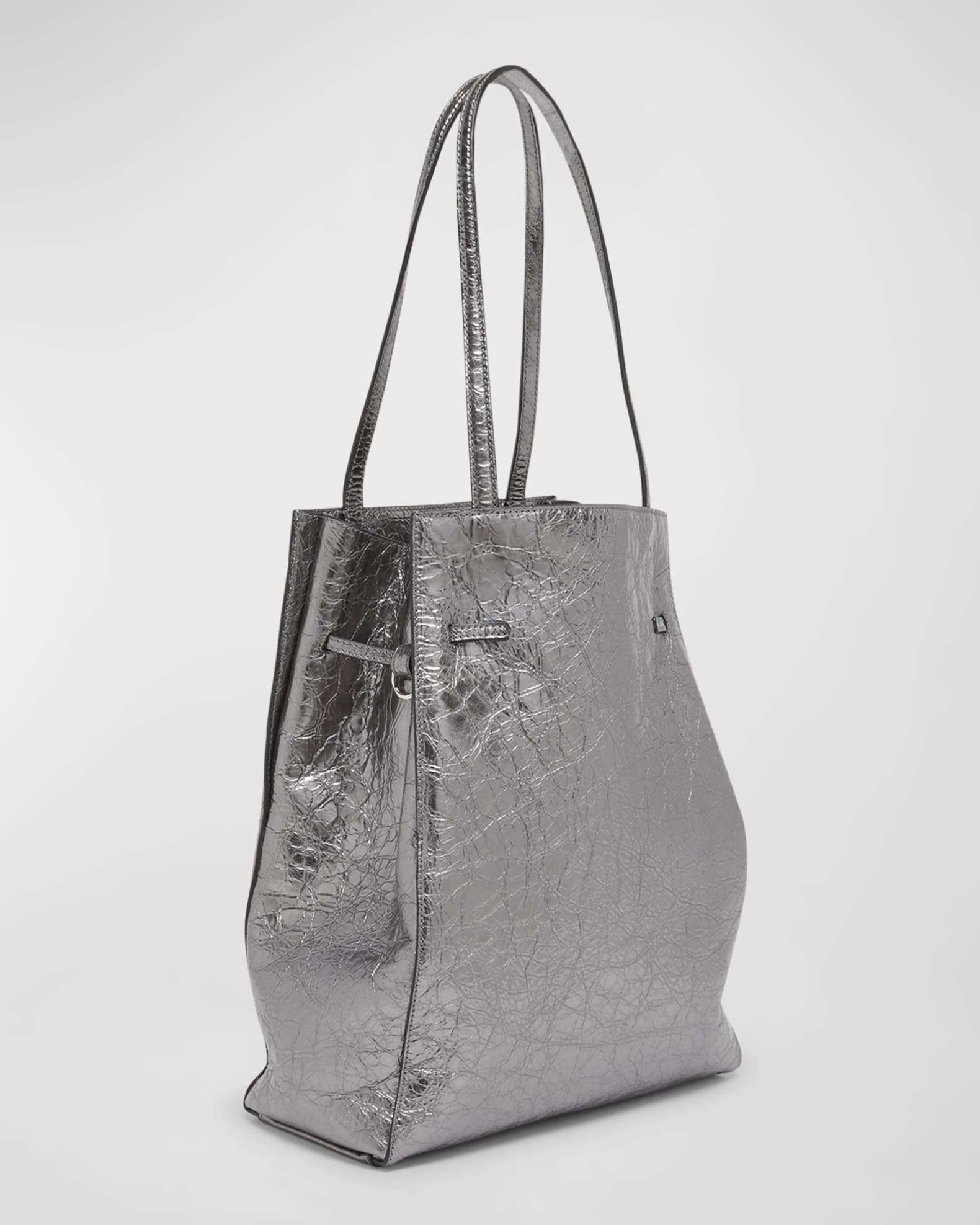 Givenchy Voyou Medium North-South Tote Bag in Metallized Leather | Neiman Marcus
