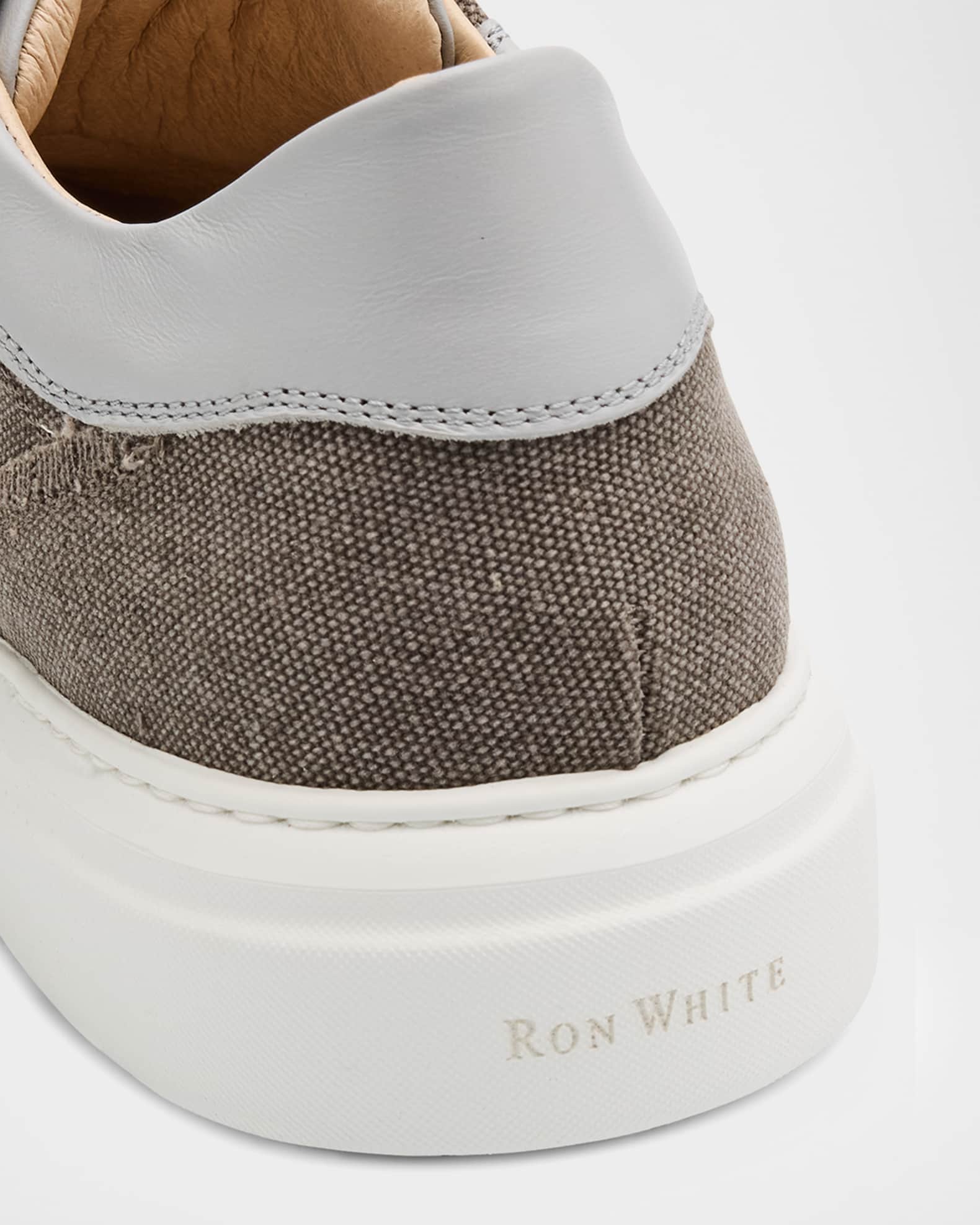 Ron White Men's Maverik Weatherproof Denim and Leather Low-Top Sneakers ...