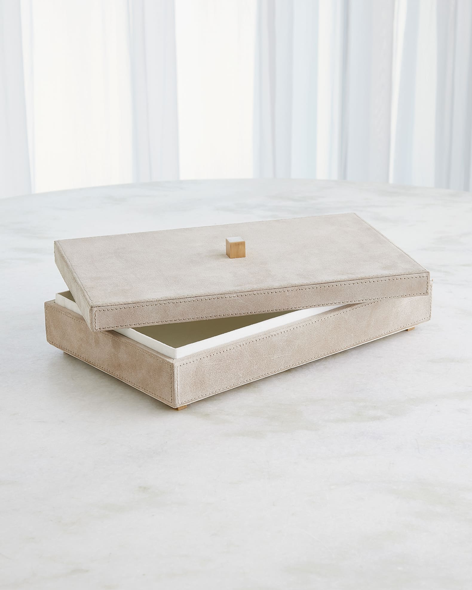 Posh Box-Parchment Suede Collection | Neiman Marcus