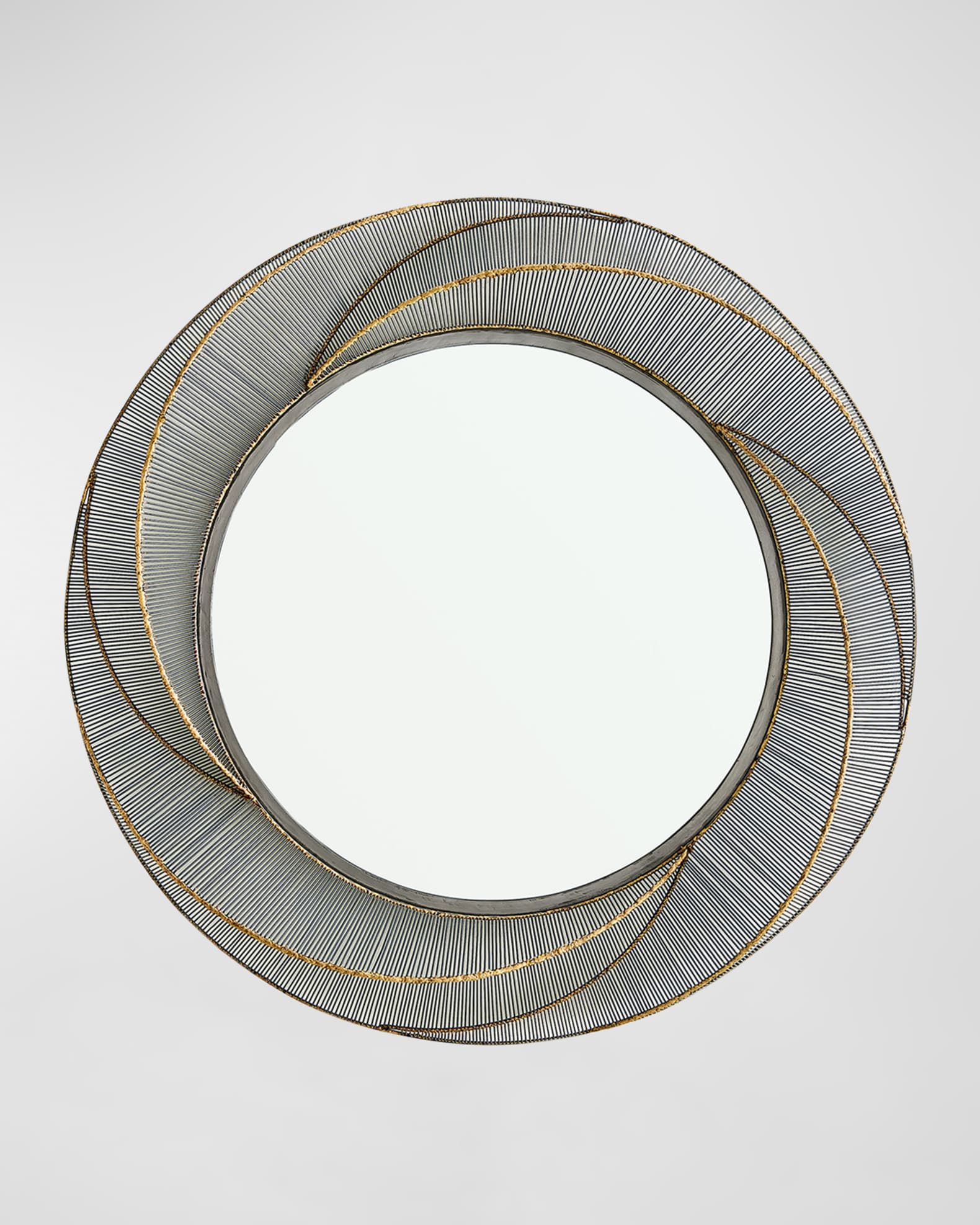 Global Views Whip Wire Mirror, Iron/Braised Brass | Neiman Marcus