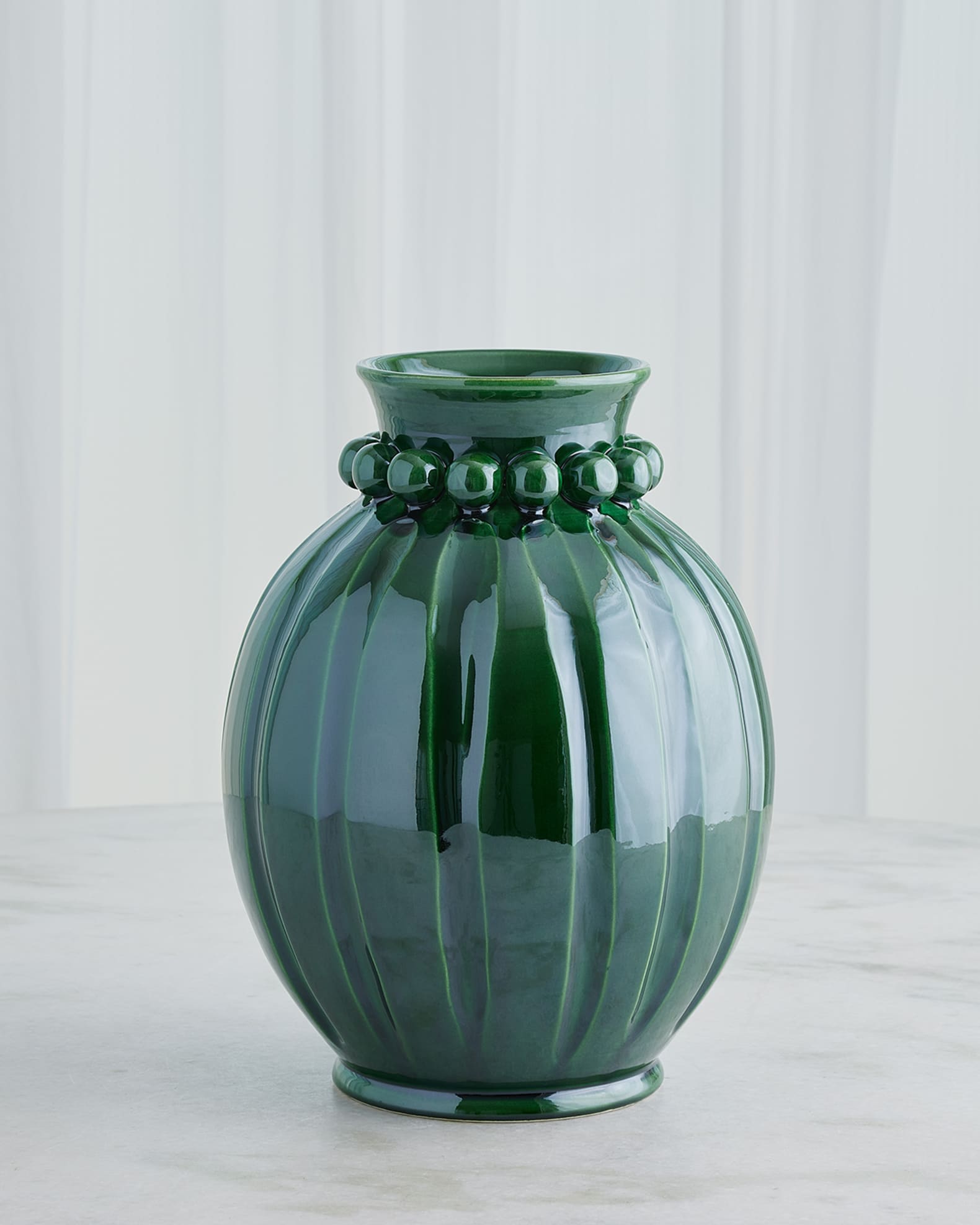 Global Views Emerald Wide Pearl Vase | Neiman Marcus