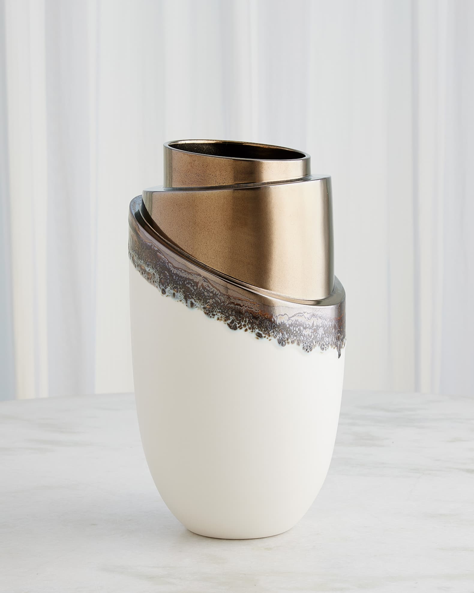 Global Views Slant Stack Large Vase - 16" | Neiman Marcus