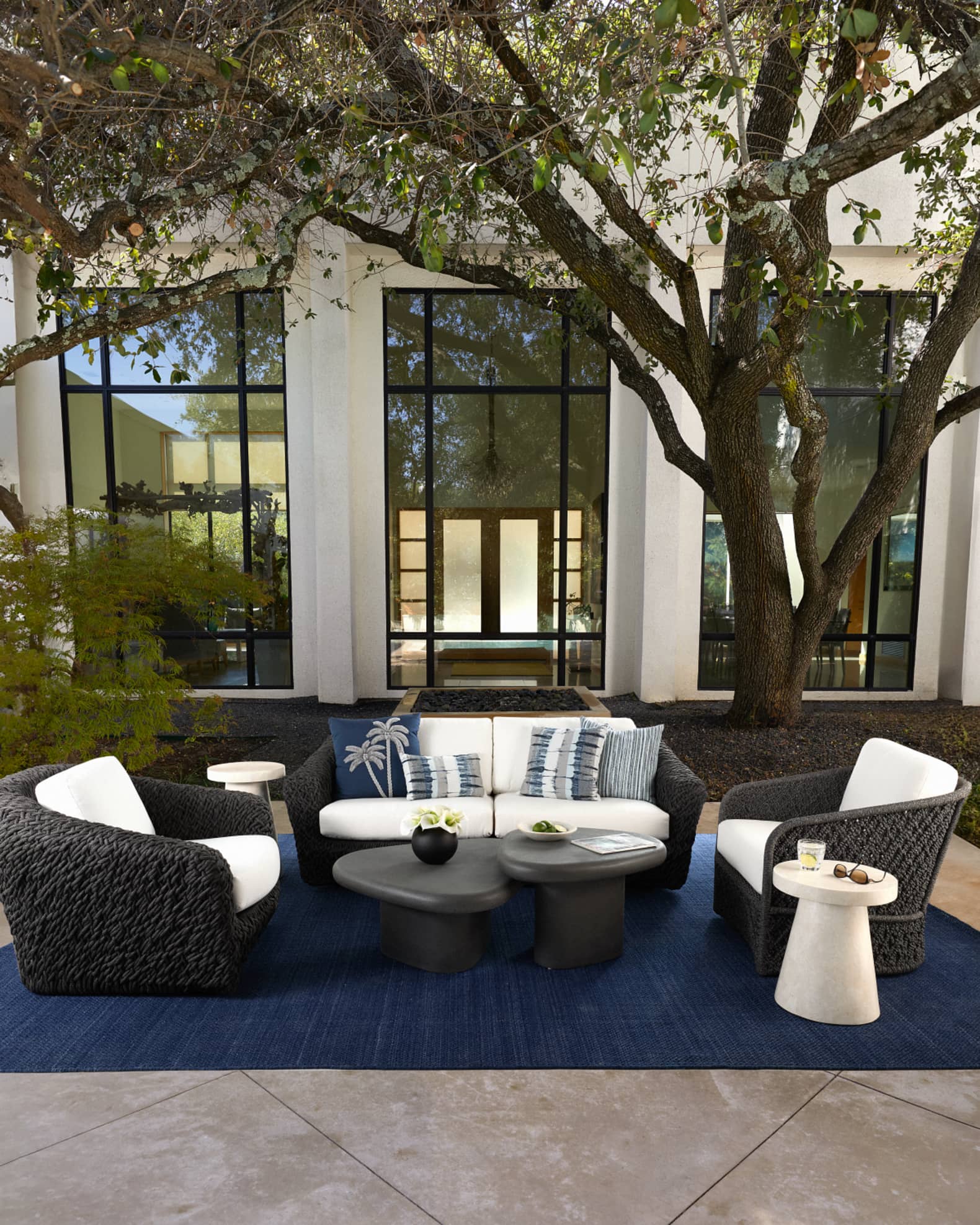 Palecek Foley Stone Outdoor Side Table, Short | Neiman Marcus