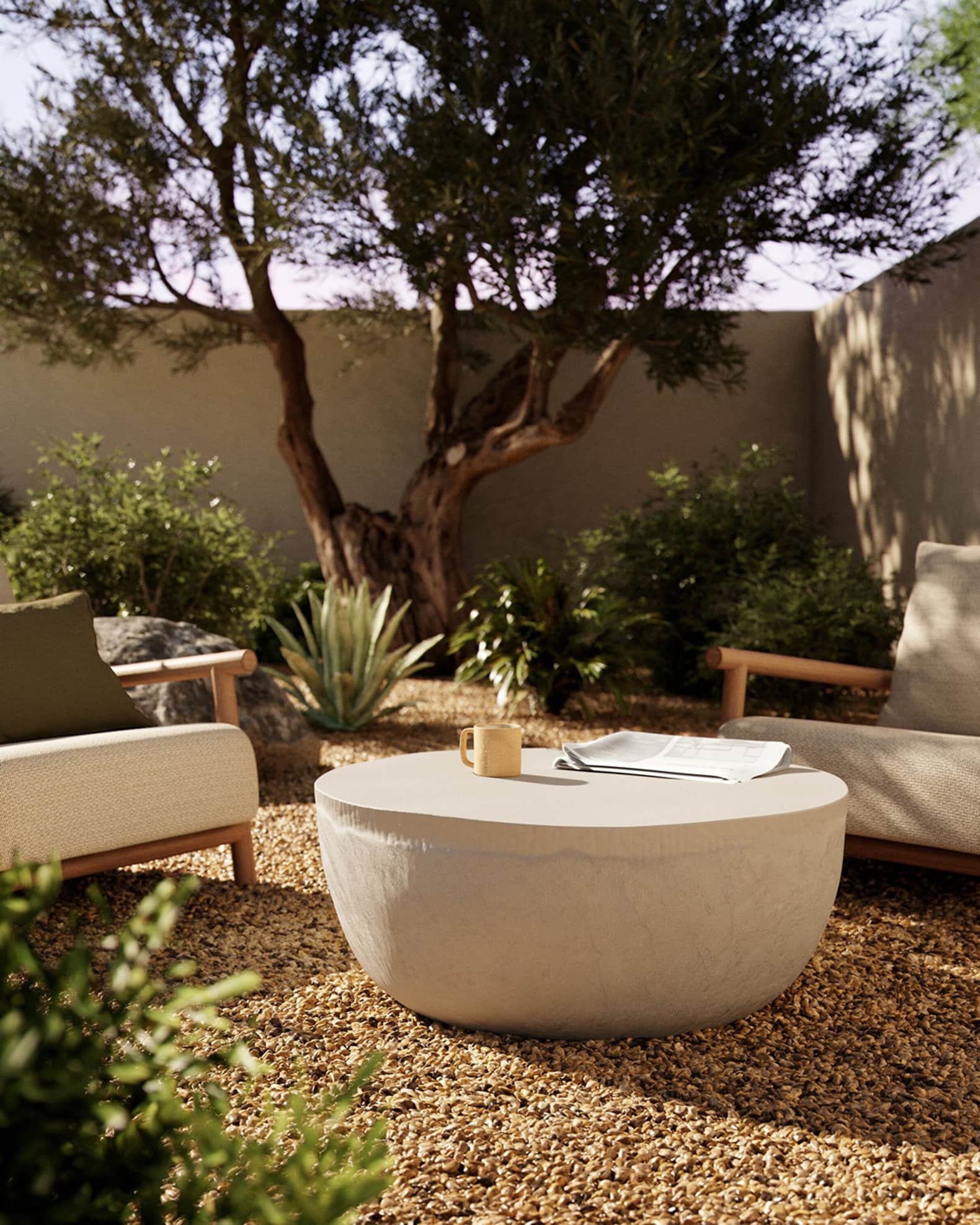 Four Hands Basil Outdoor Round Coffee Table | Neiman Marcus