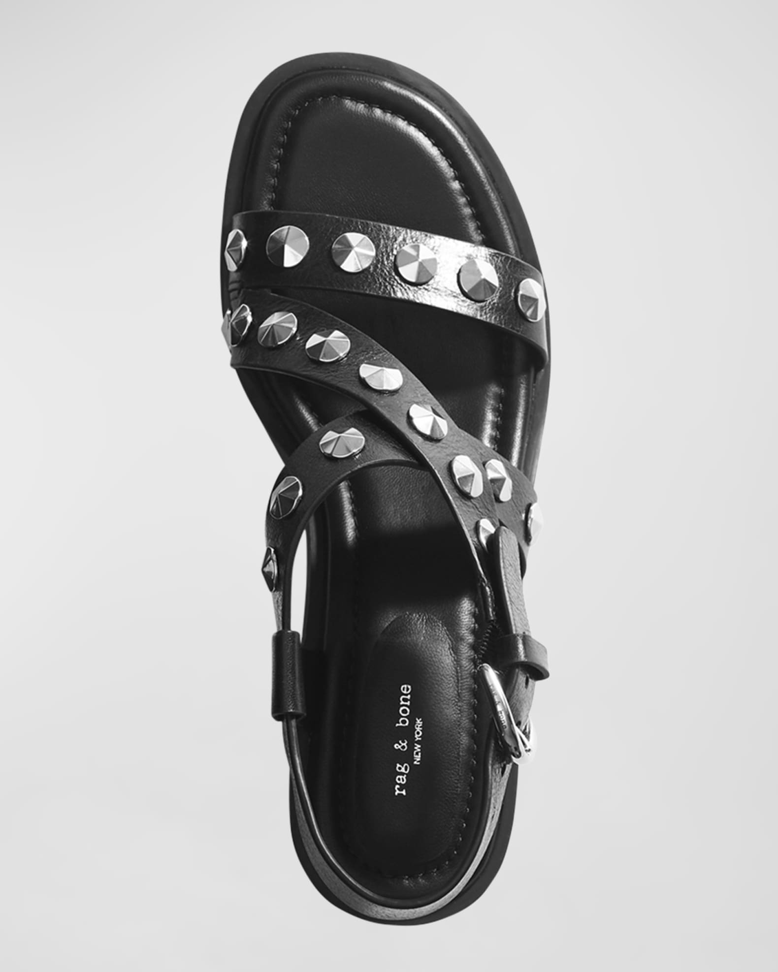 Rag & Bone Geo Stud Leather Slingback Sandals | Neiman Marcus