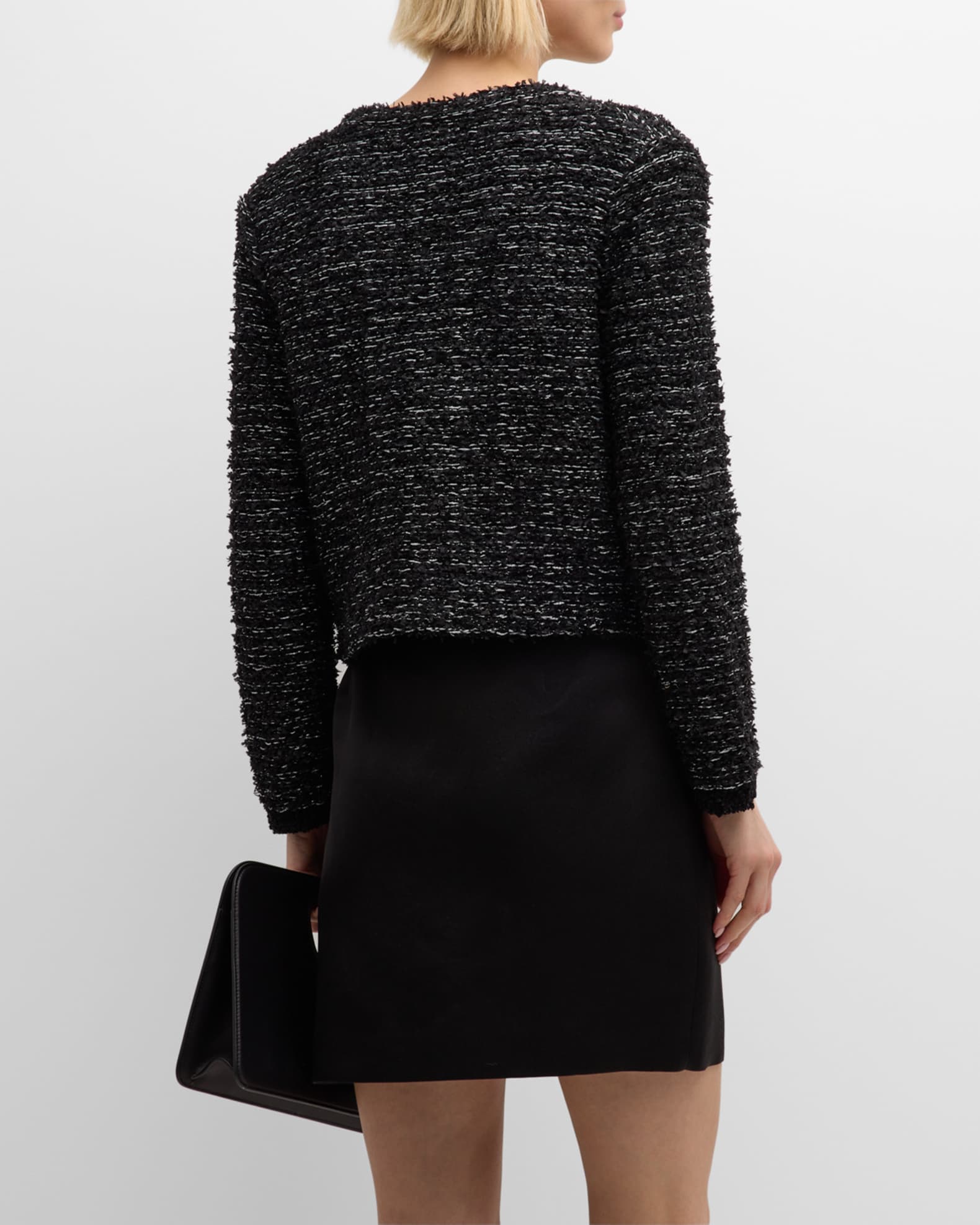Milly Cropped Boucle Tweed Jacket | Neiman Marcus