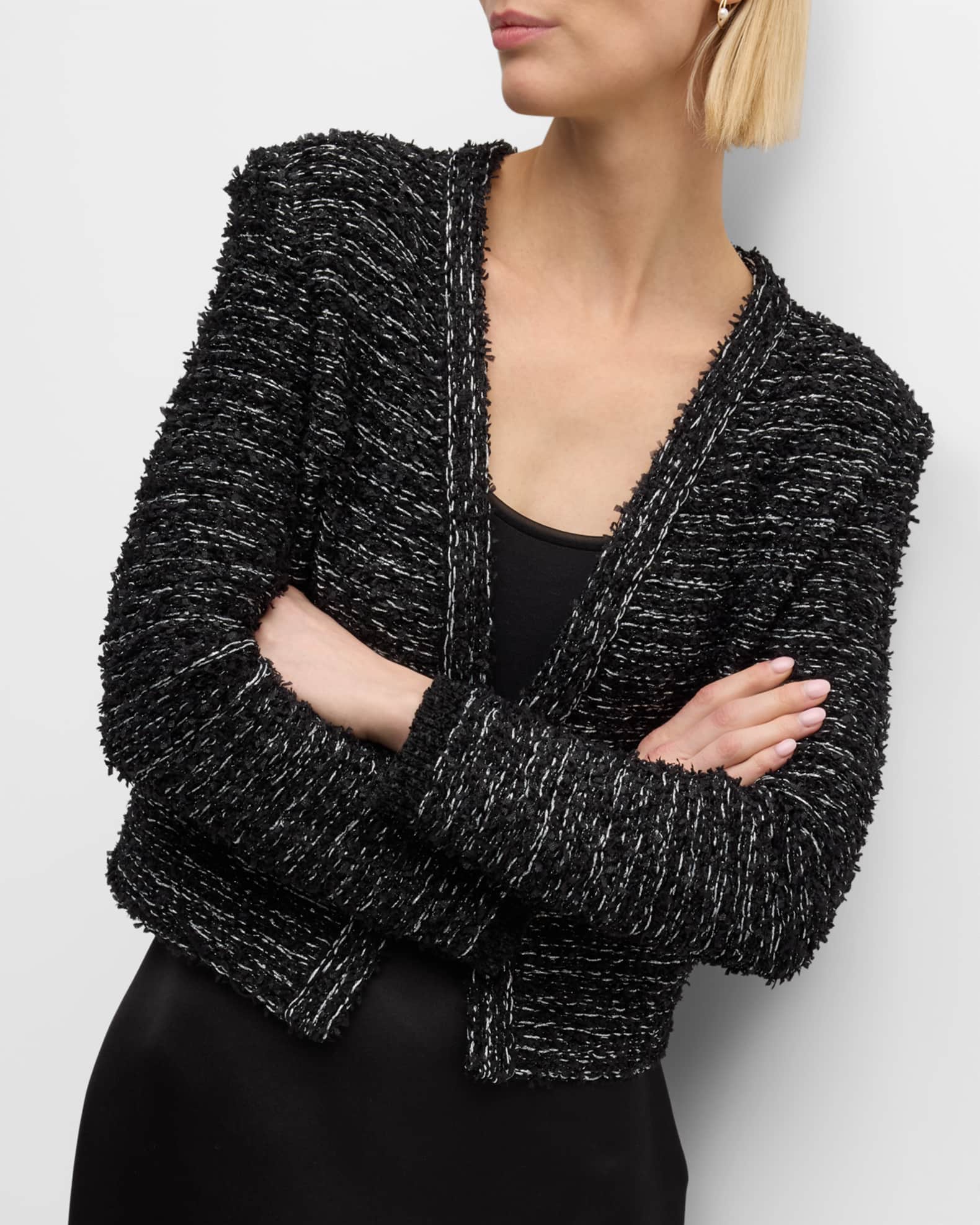 Milly Cropped Boucle Tweed Jacket | Neiman Marcus