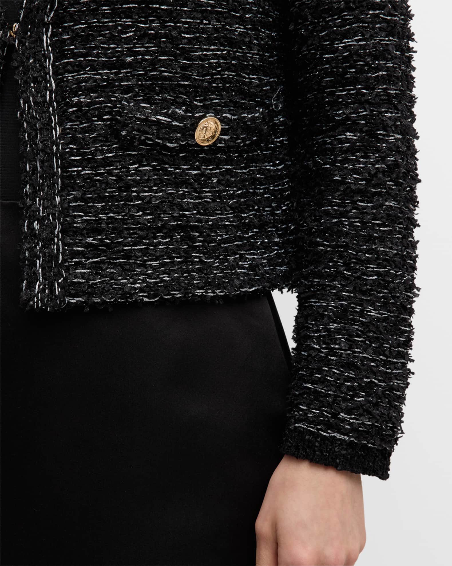 Milly Cropped Boucle Tweed Jacket | Neiman Marcus