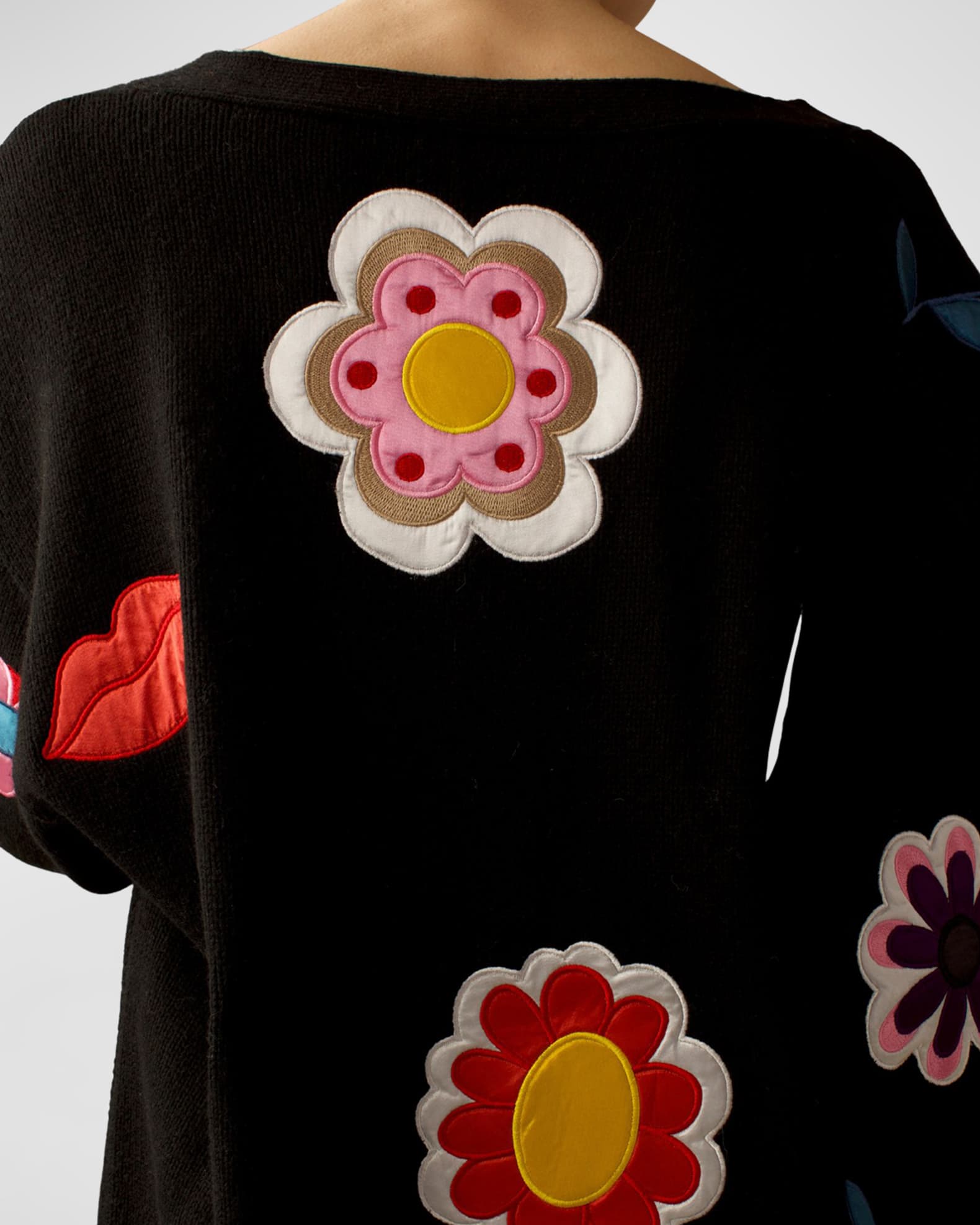 Cynthia Rowley Oversized Button-Down Patch Cardigan | Neiman Marcus