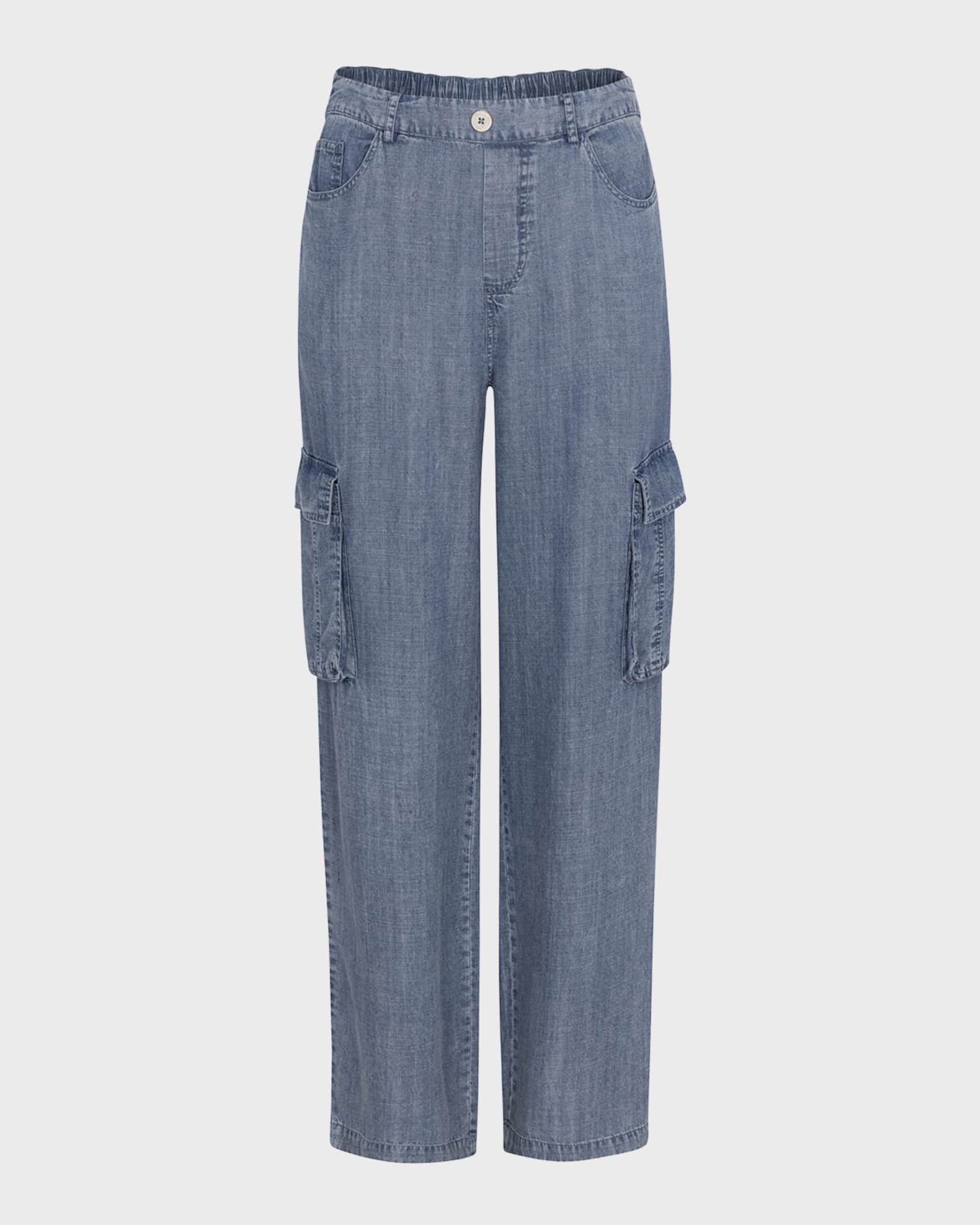 Splendid Aven Indigo Straight-Leg Cargo Pants | Neiman Marcus