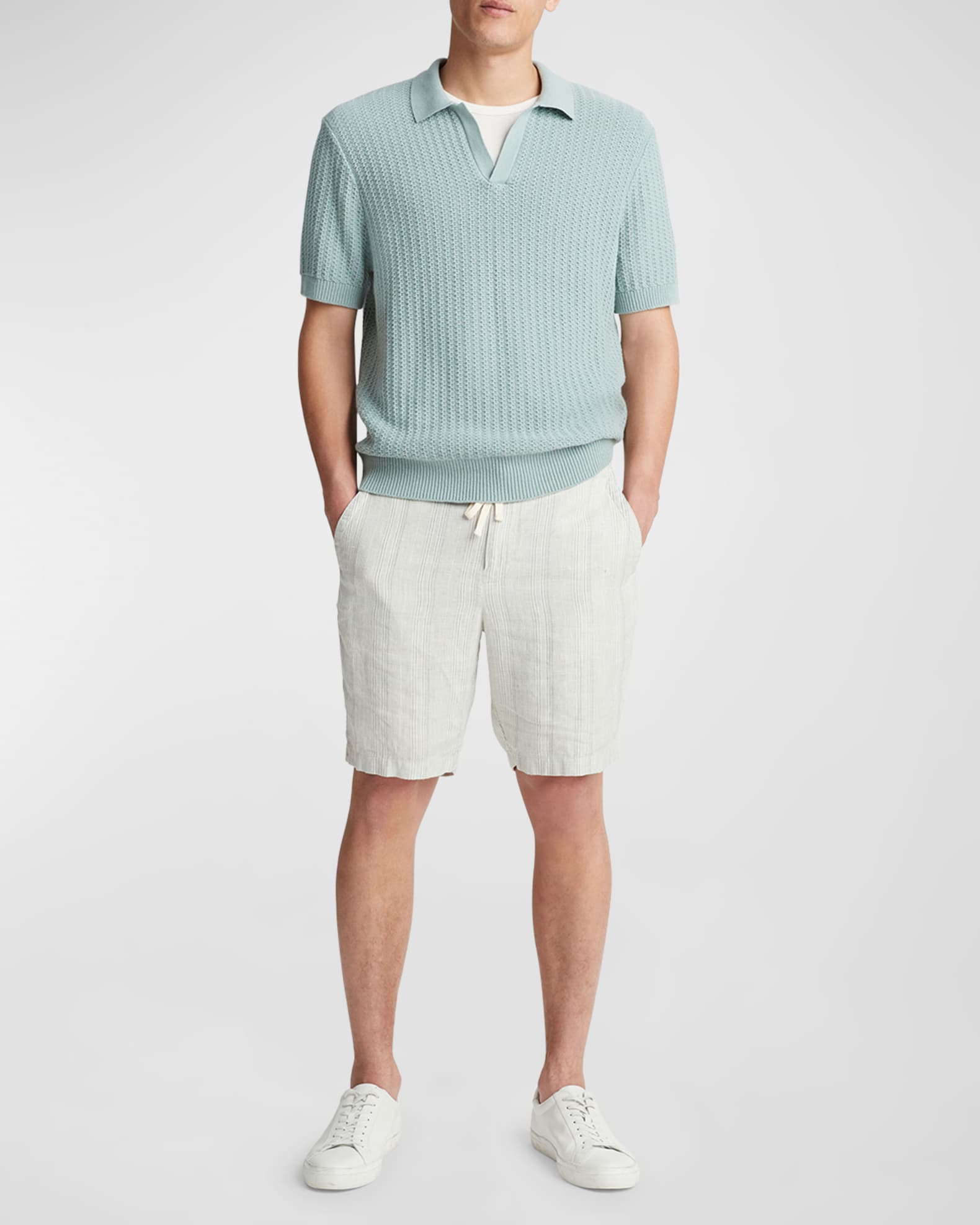 Vince Men's Crafted Rib Johnny Collar Shirt | Neiman Marcus