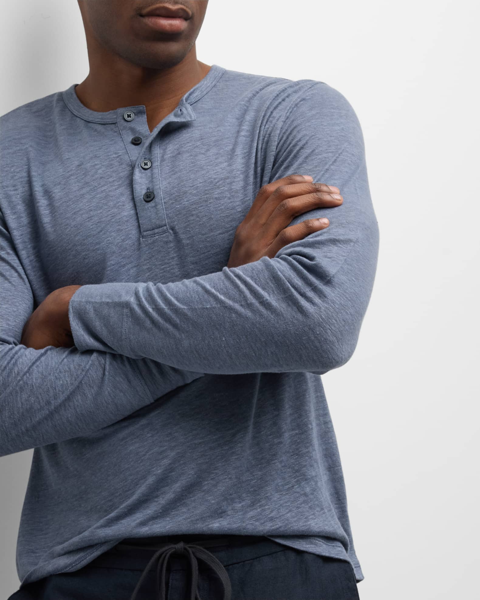 Vince Men's Linen Henley Shirt | Neiman Marcus