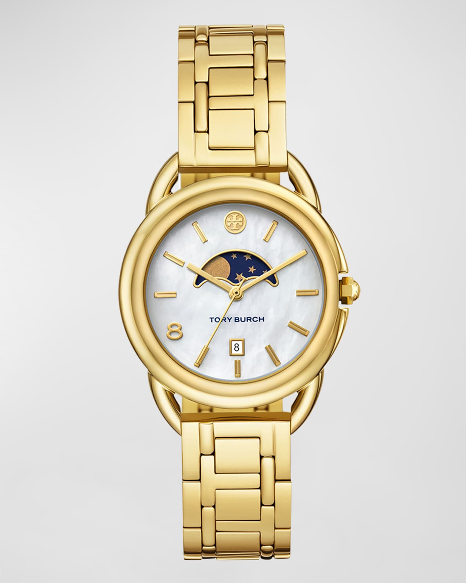 Tory Burch Miller Moon Watch - Gold-Tone Stainless Steel | Neiman Marcus