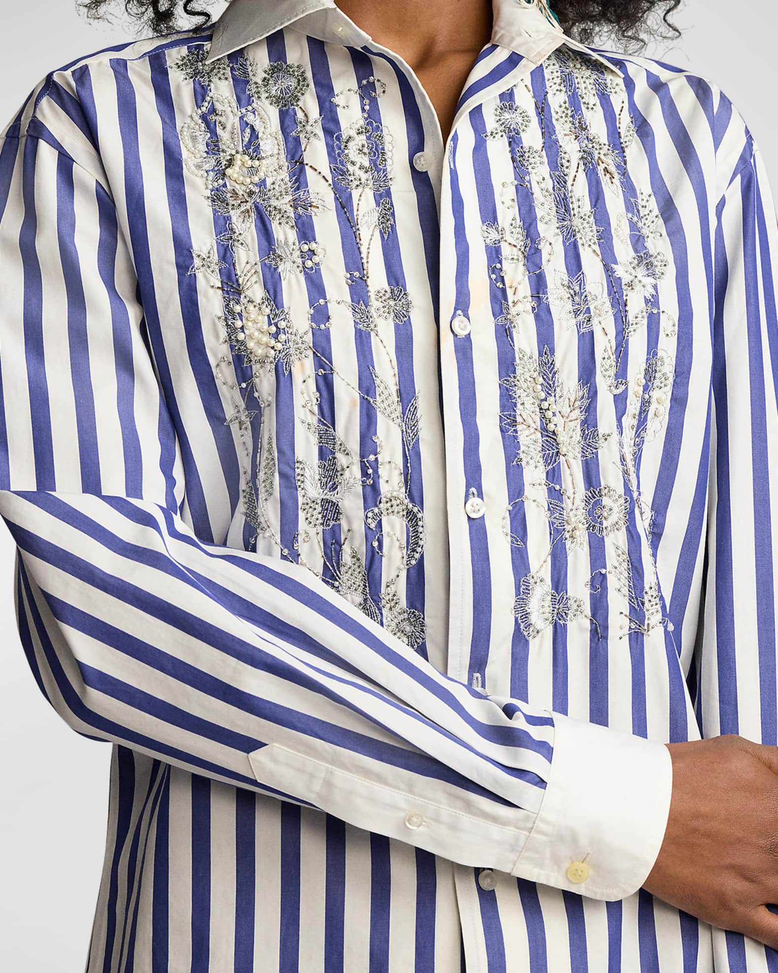 Ralph Lauren Collection Capri Relaxed Fit Embellished Shirt | Neiman Marcus