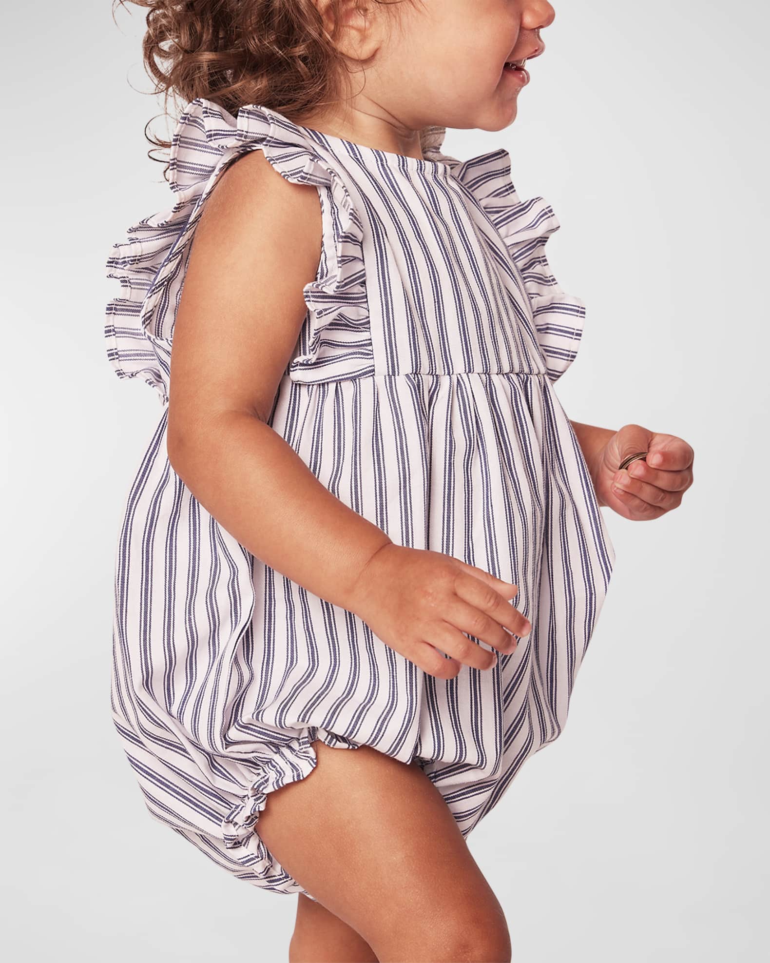 Petite Plume Kid's Printed Ruffled Bubble Romper, Size 0M-24M | Neiman ...