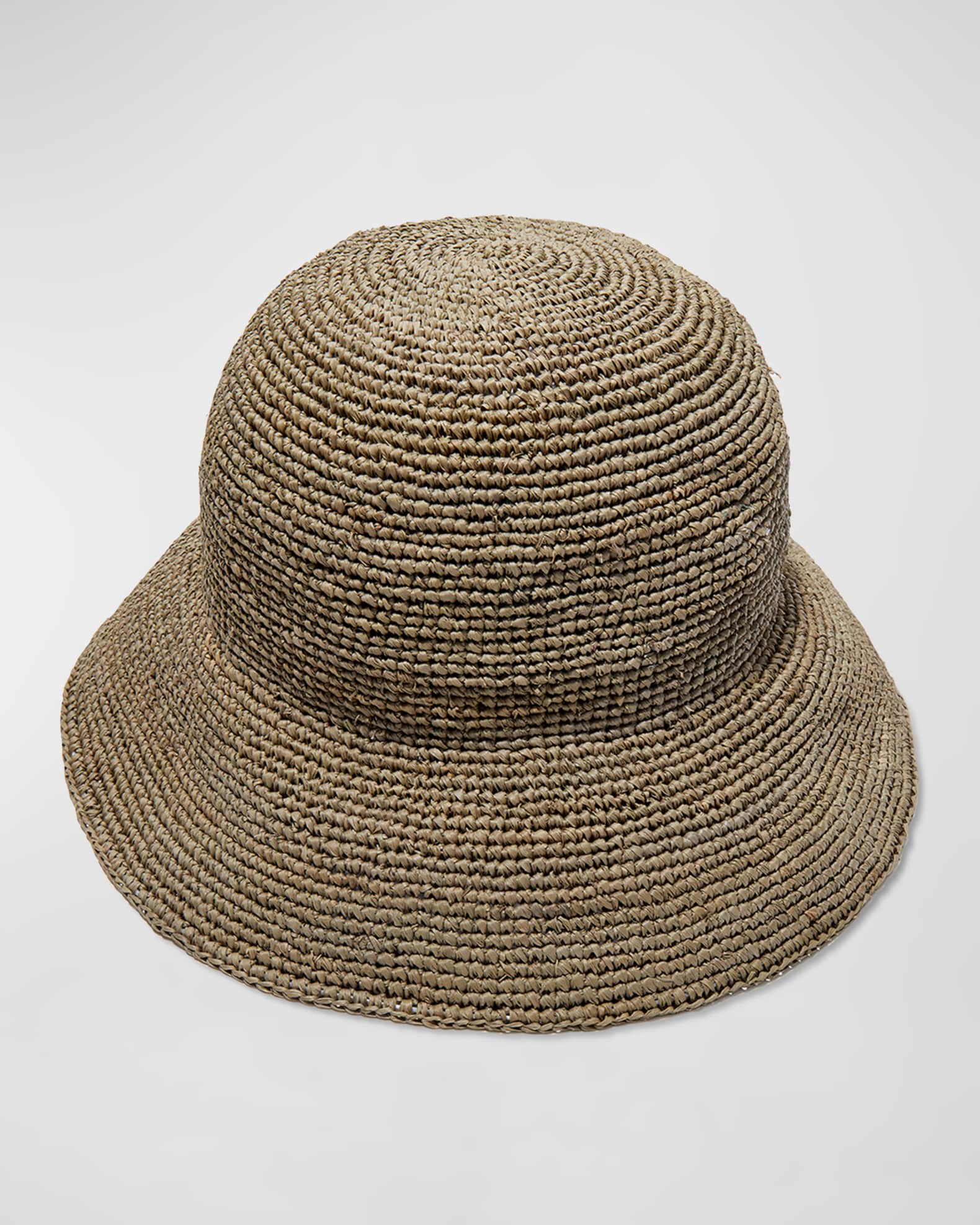 Lele Sadoughi Woven Raffia Bucket Hat | Neiman Marcus