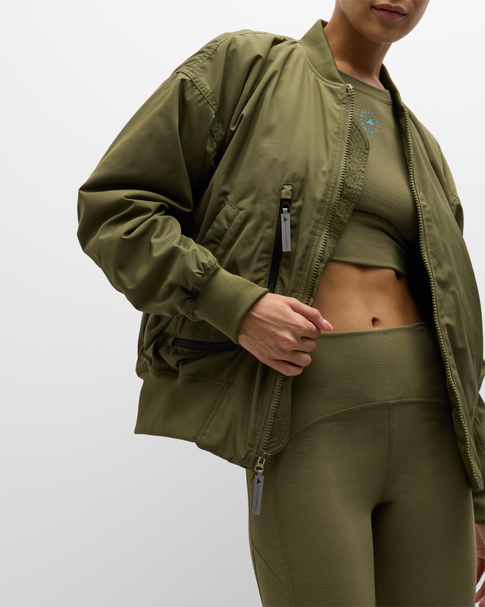 adidas by Stella McCartney Sportswear Woven Bomber Jacket | Neiman Marcus