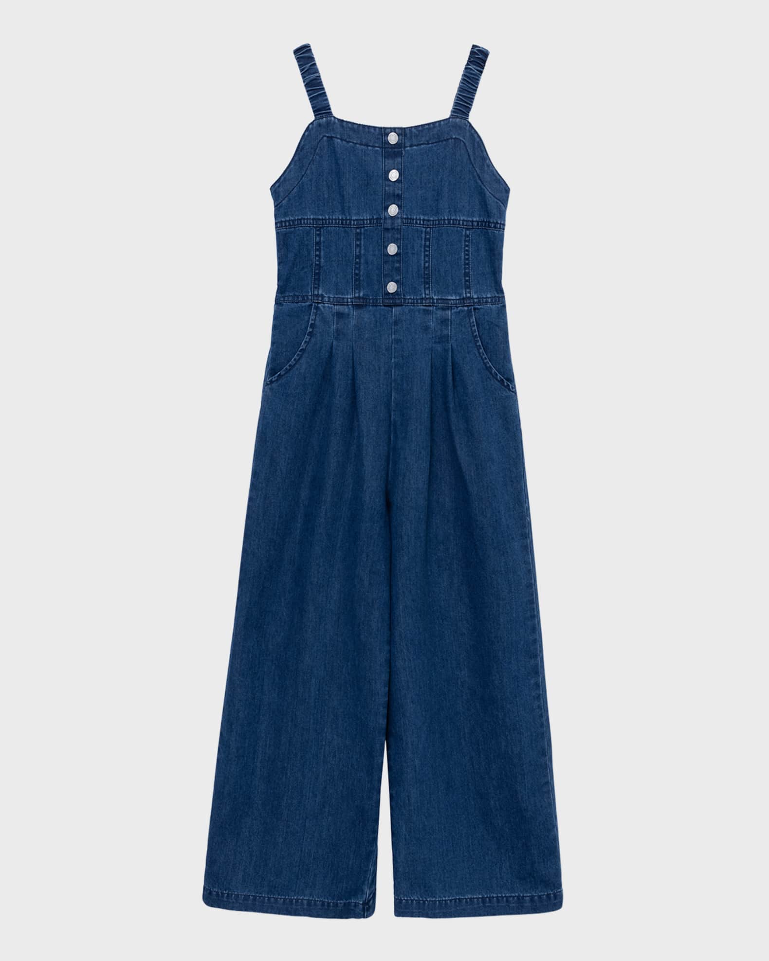 Habitual Girl's Wide-Leg Denim Jumpsuit, Size 7-16 | Neiman Marcus