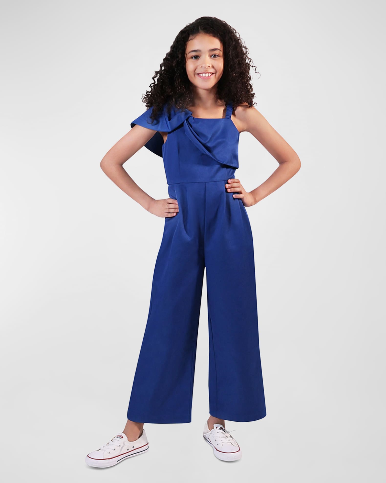 Habitual Girl's Twisted Wide-Leg Cotton-Blend Jumpsuit, Size 10-16 ...