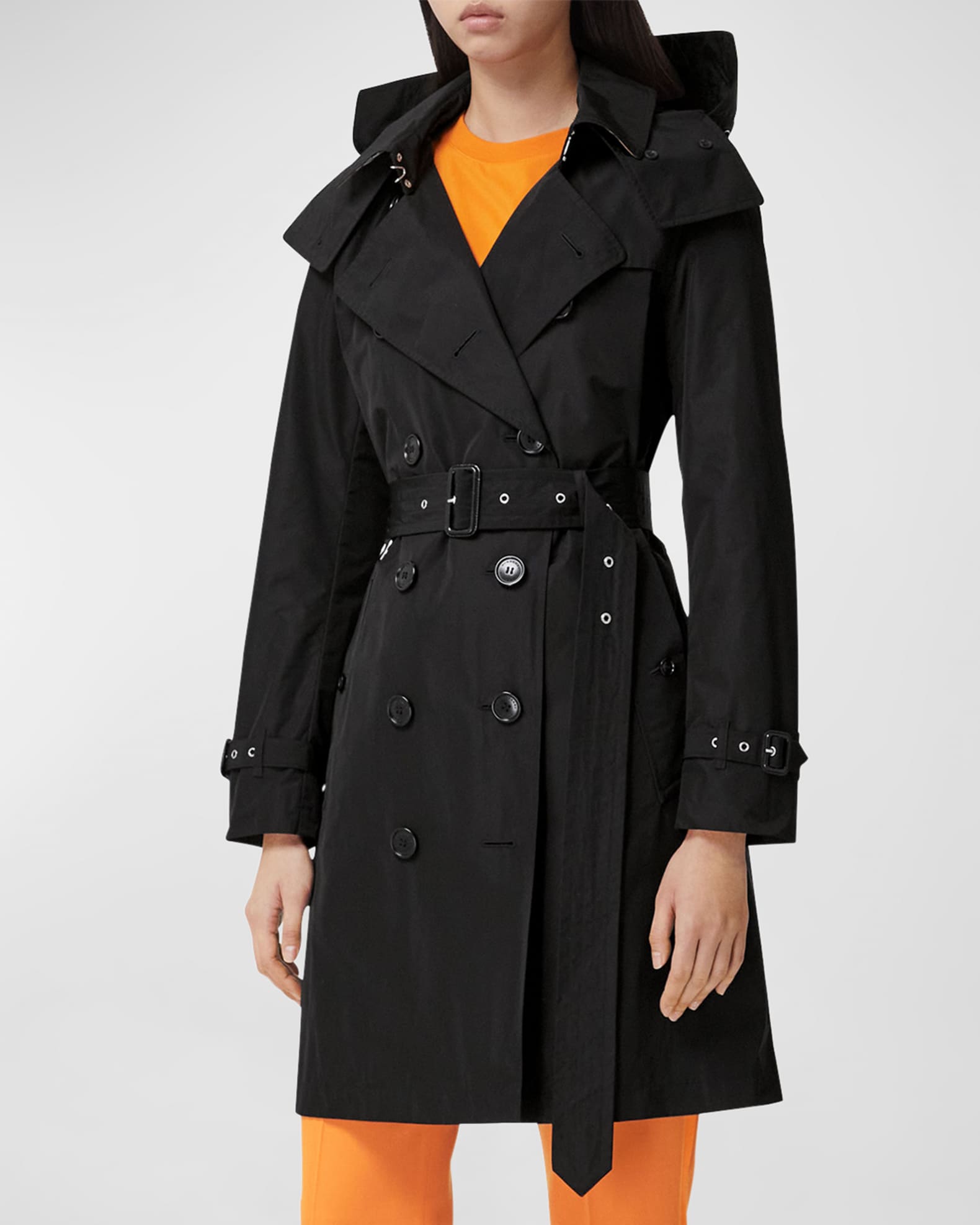 Burberry Kensington Double-Breasted Trench Coat | Neiman Marcus