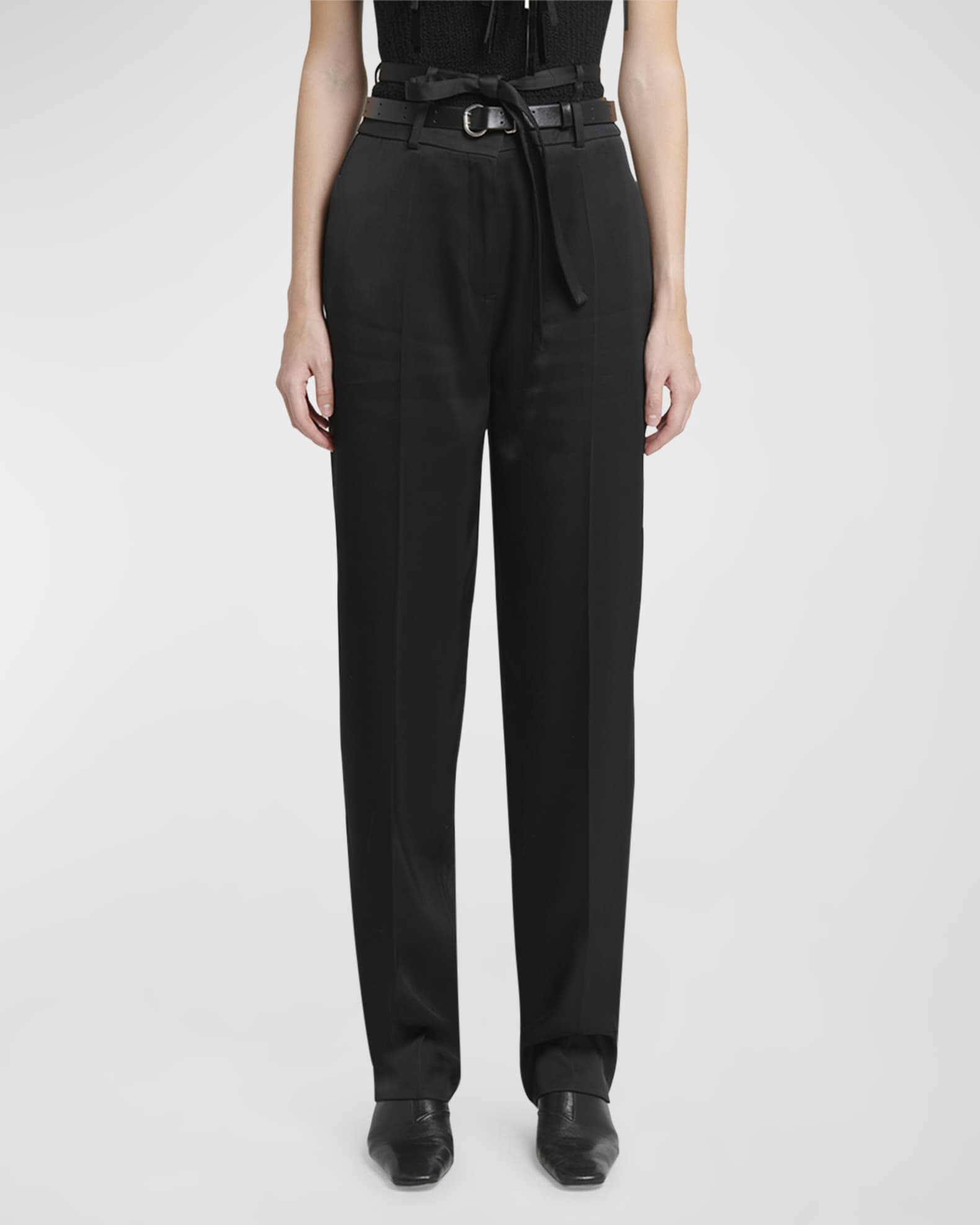 Jil Sander Cutout Belt Loop Trousers | Neiman Marcus