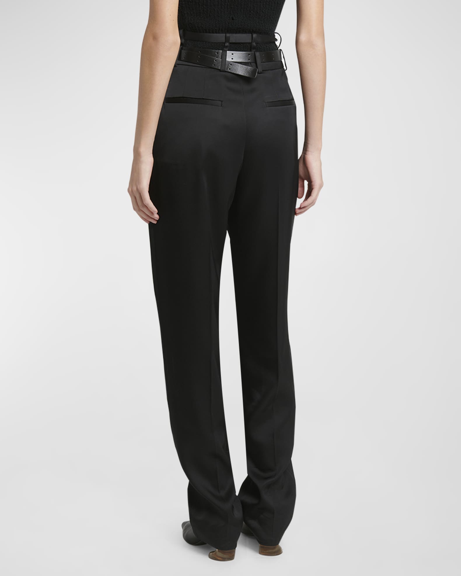 Jil Sander Cutout Belt Loop Trousers | Neiman Marcus