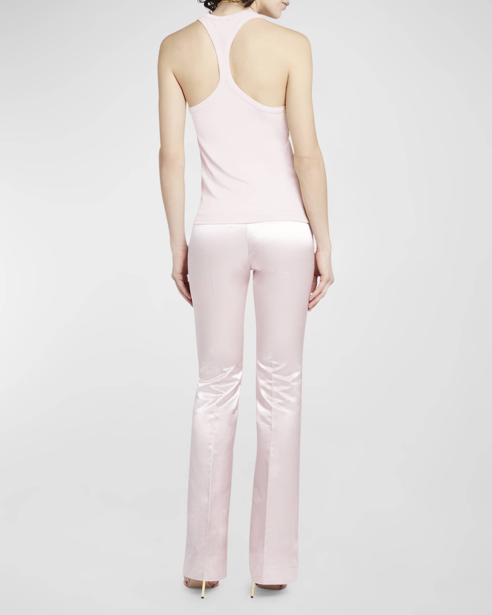 TOM FORD Lustrous Micro Rib Jersey Racerback Tank Top | Neiman Marcus