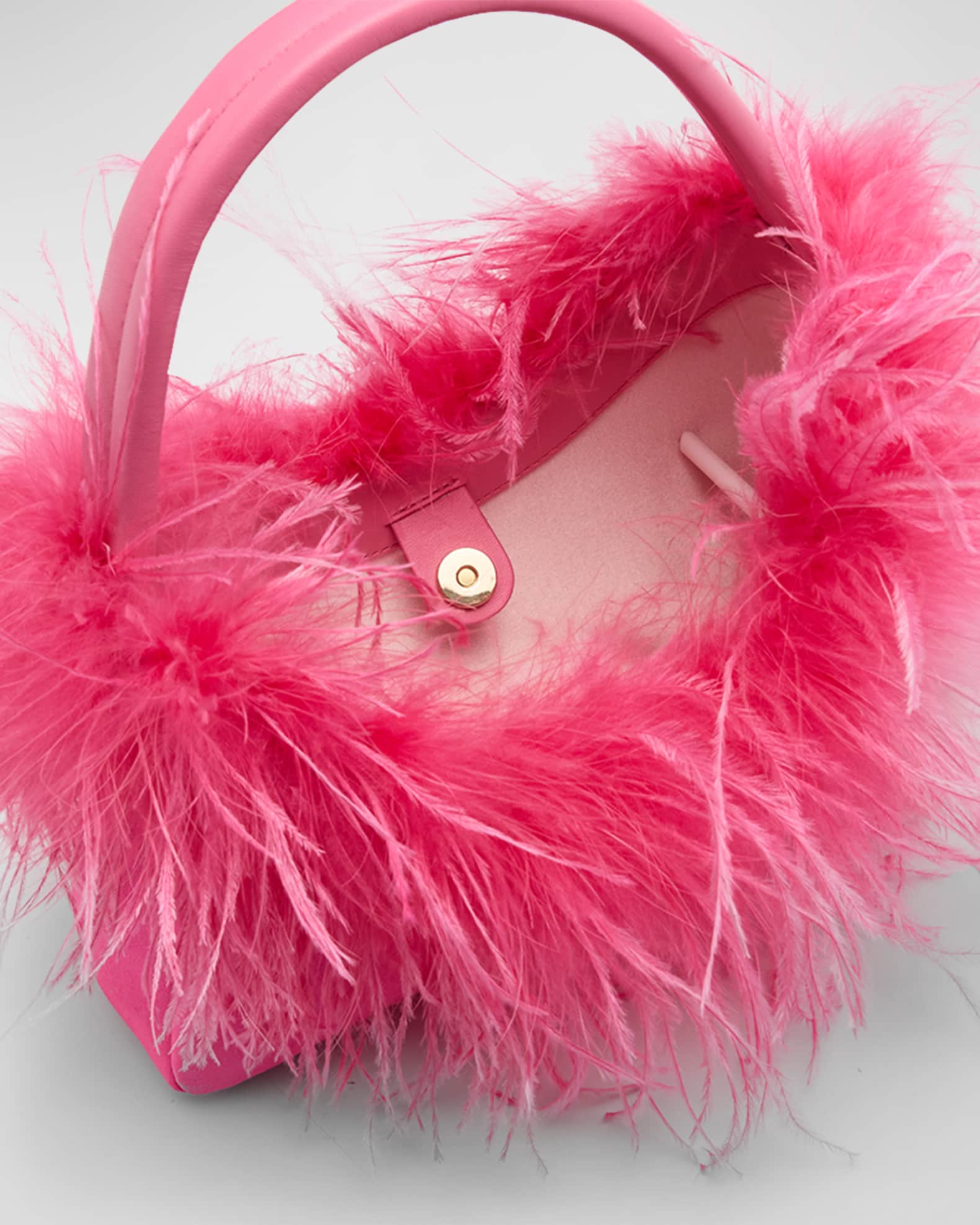 Sophia Webster Dusty Mini Faux Feather Hobo Bag | Neiman Marcus