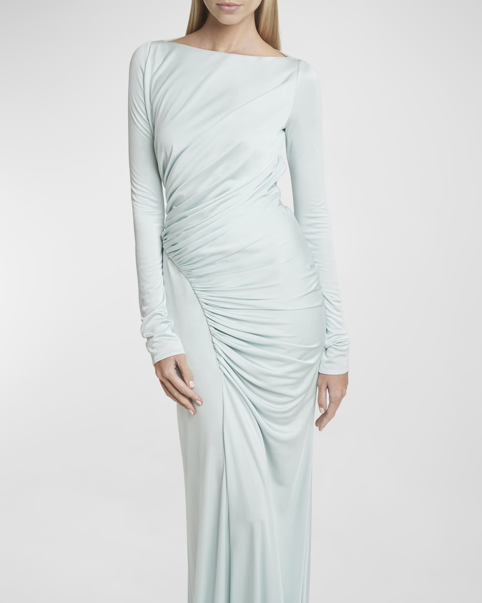 Givenchy Long Sleeve Side Draped Dress | Neiman Marcus