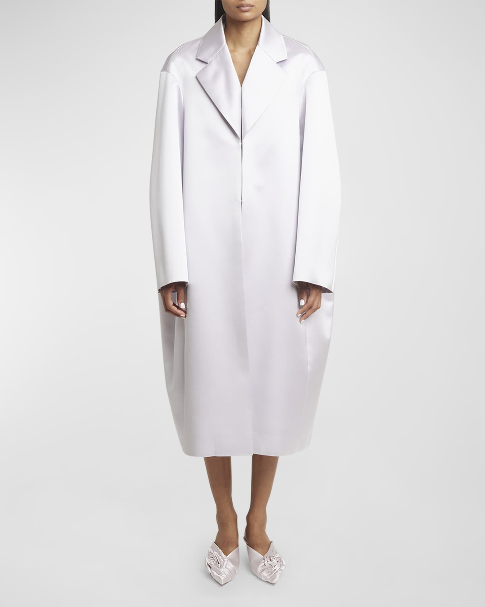 Givenchy Lighter Oversized Cocoon Silk Coat | Neiman Marcus