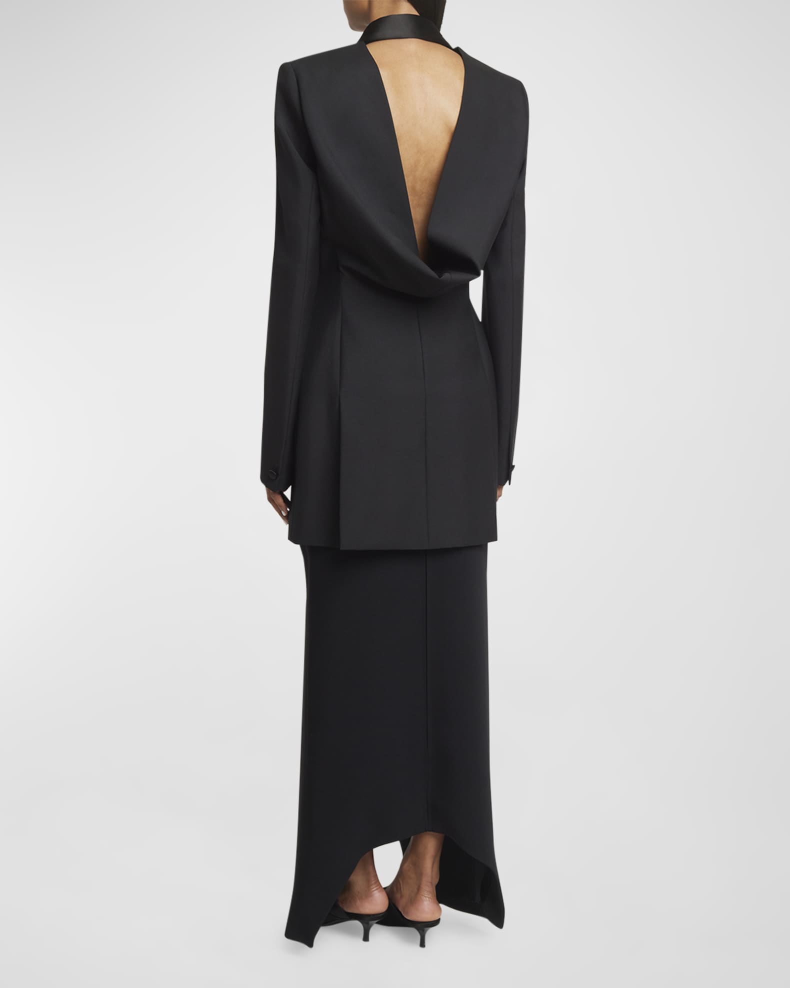 Givenchy Open Draped-Back Wool Jacket | Neiman Marcus