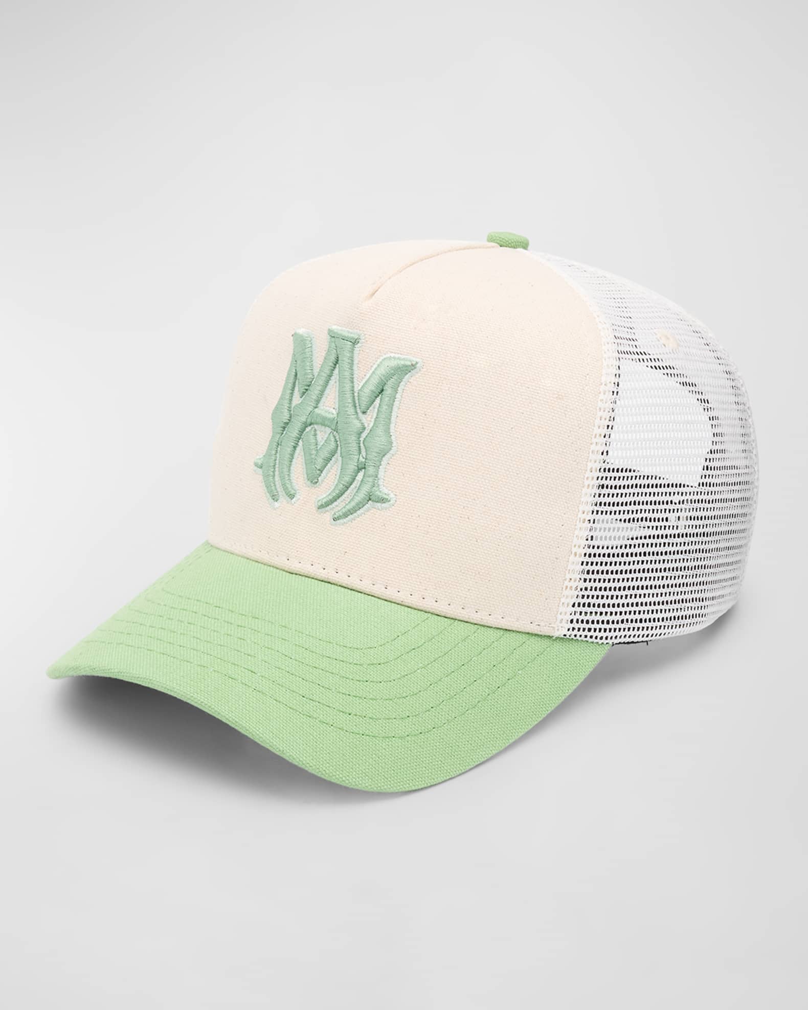 Amiri Men's Bicolor MA Logo Trucker Hat | Neiman Marcus