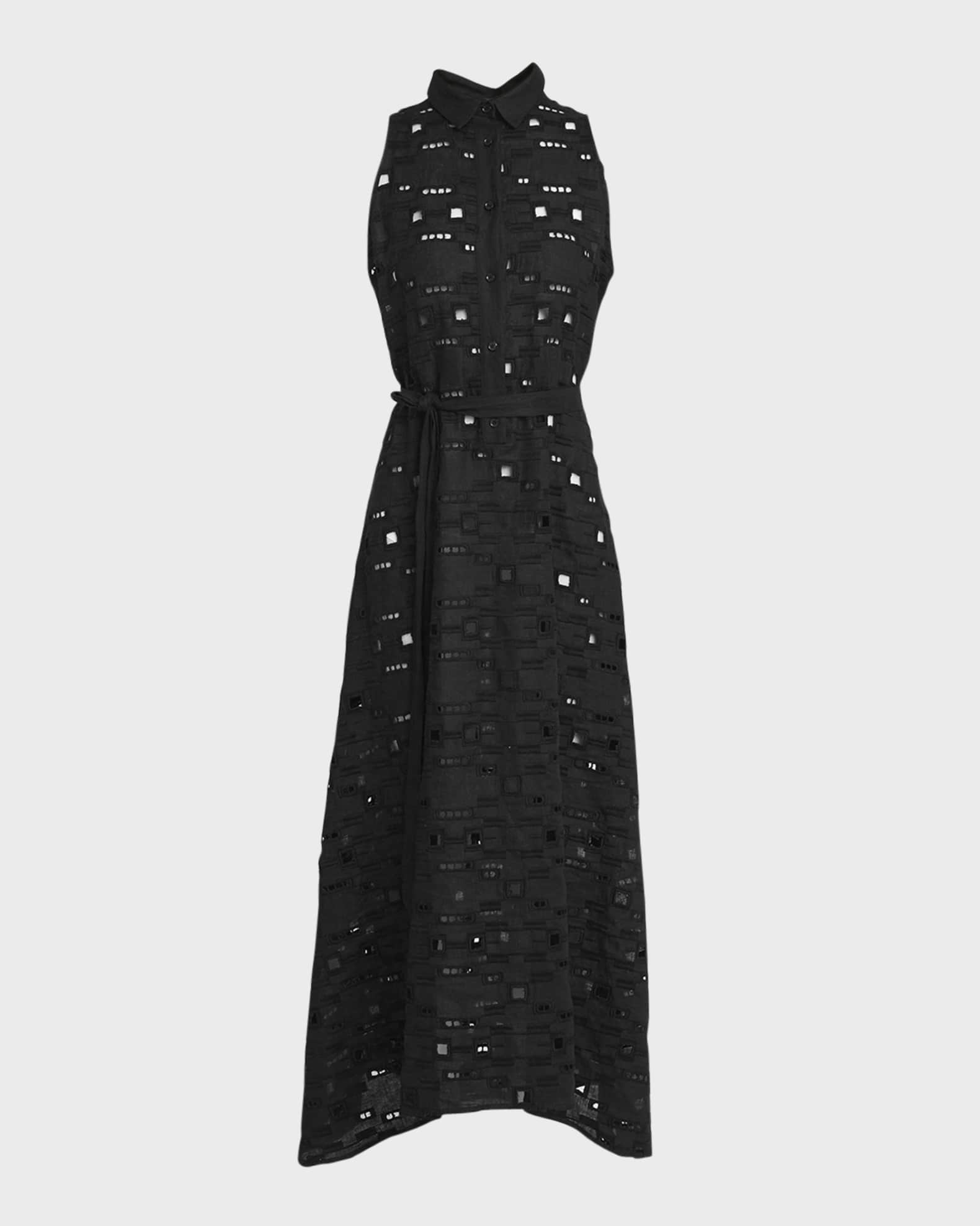 Kiton Sengale Lace Belted Sleeveless Maxi Shirtdress | Neiman Marcus