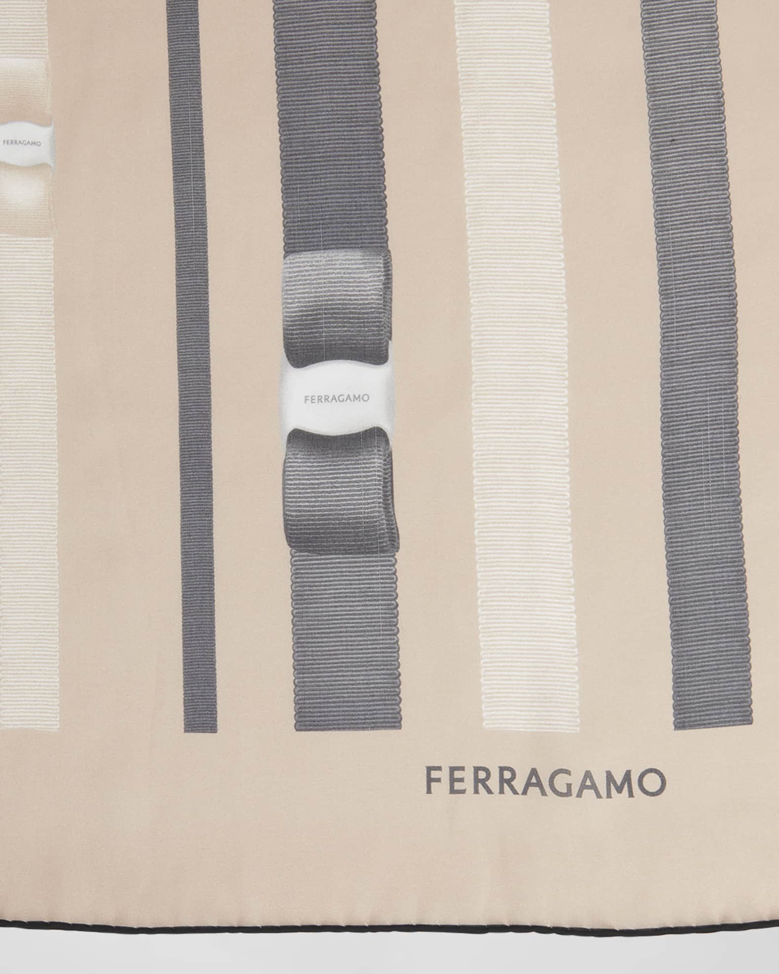 Ferragamo Ribbon Print Silk Scarf | Neiman Marcus