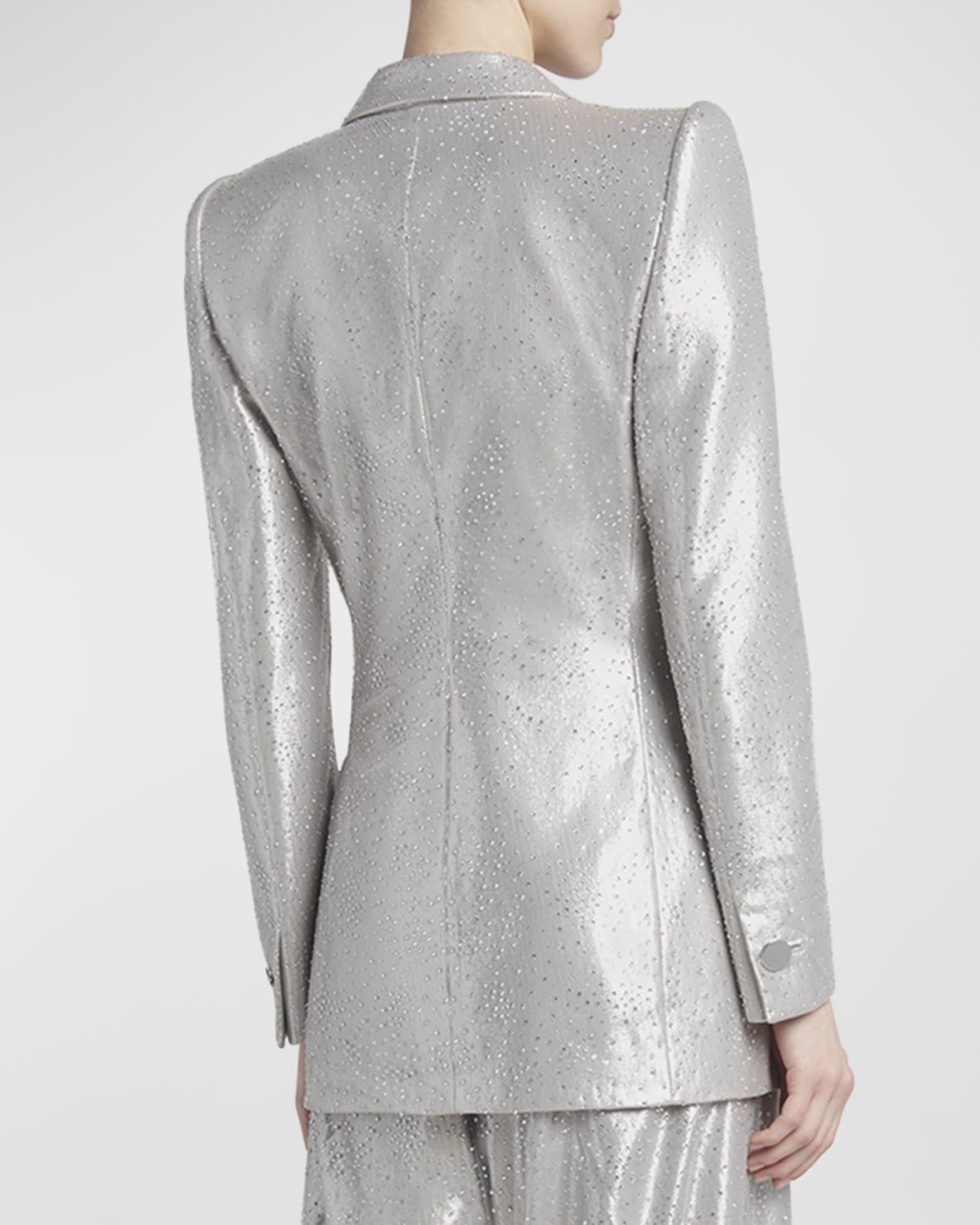 Giorgio Armani Crystal One-Button Silk Blazer | Neiman Marcus