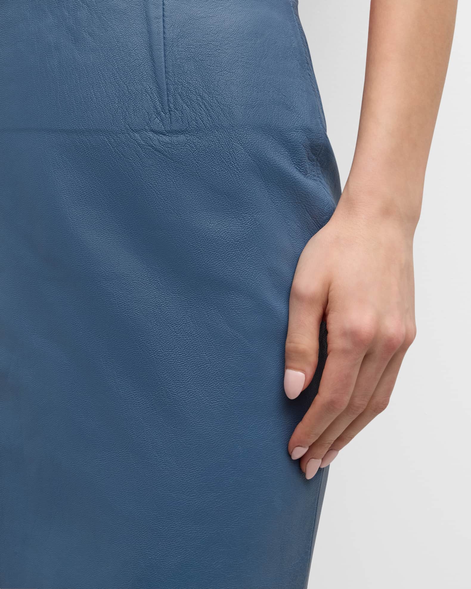 Marni Leather Slit-Back Maxi Pencil Skirt | Neiman Marcus