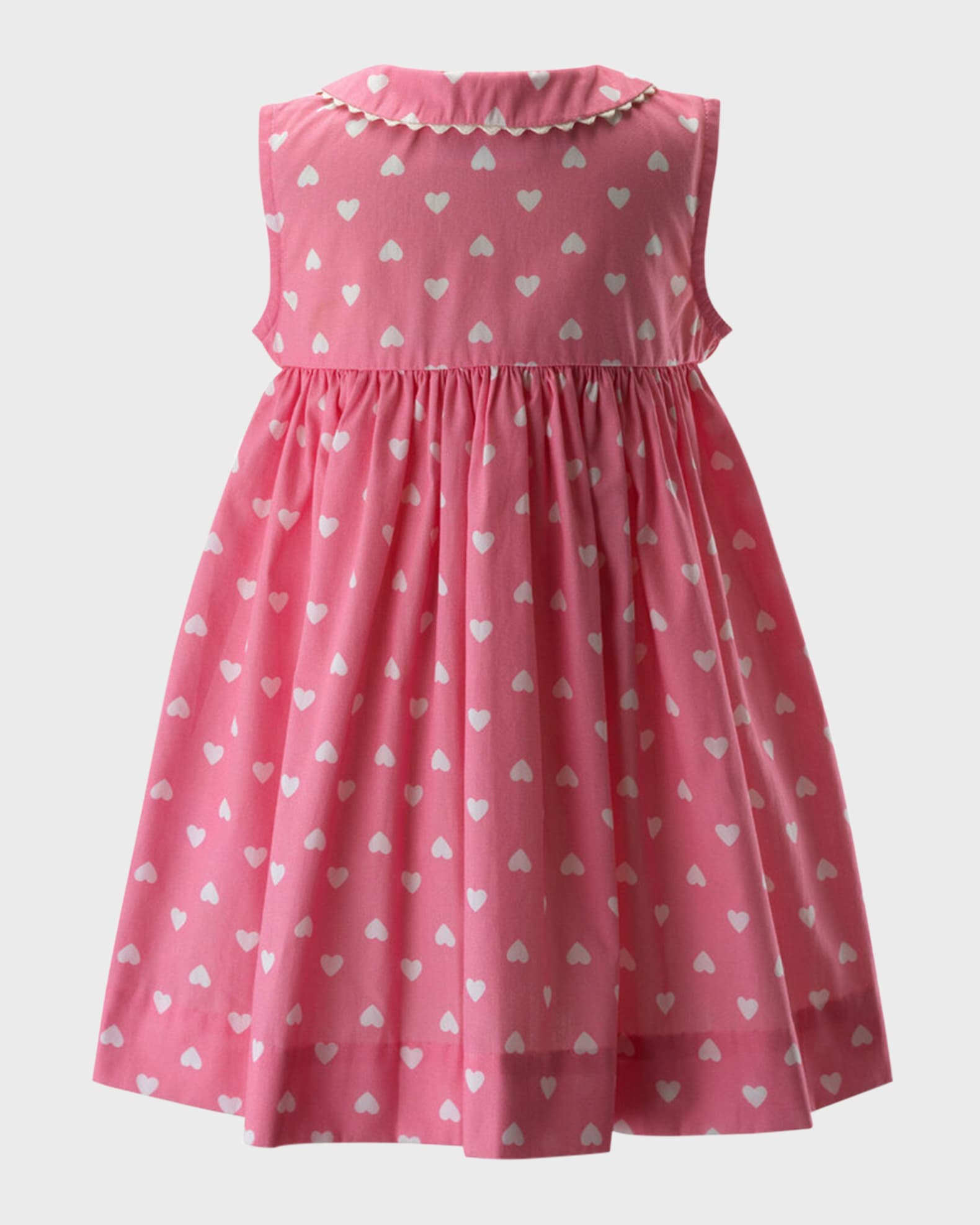 Rachel Riley Girl's Heart Button-Front Dress with Bloomers, Size 6M-24M ...