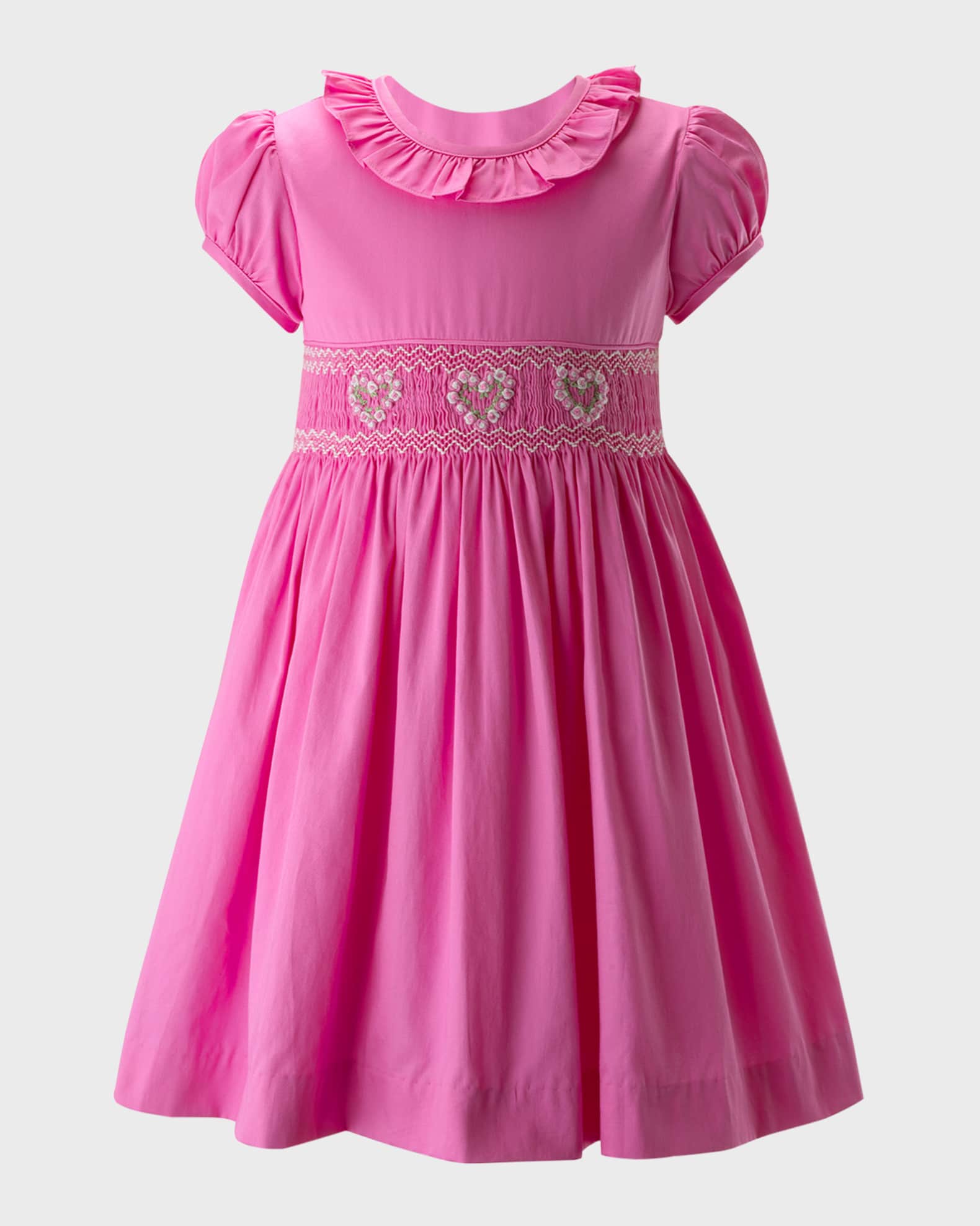 Rachel Riley Girl's Heart Smocked Frill Collar Dress, Size 6M-24M ...