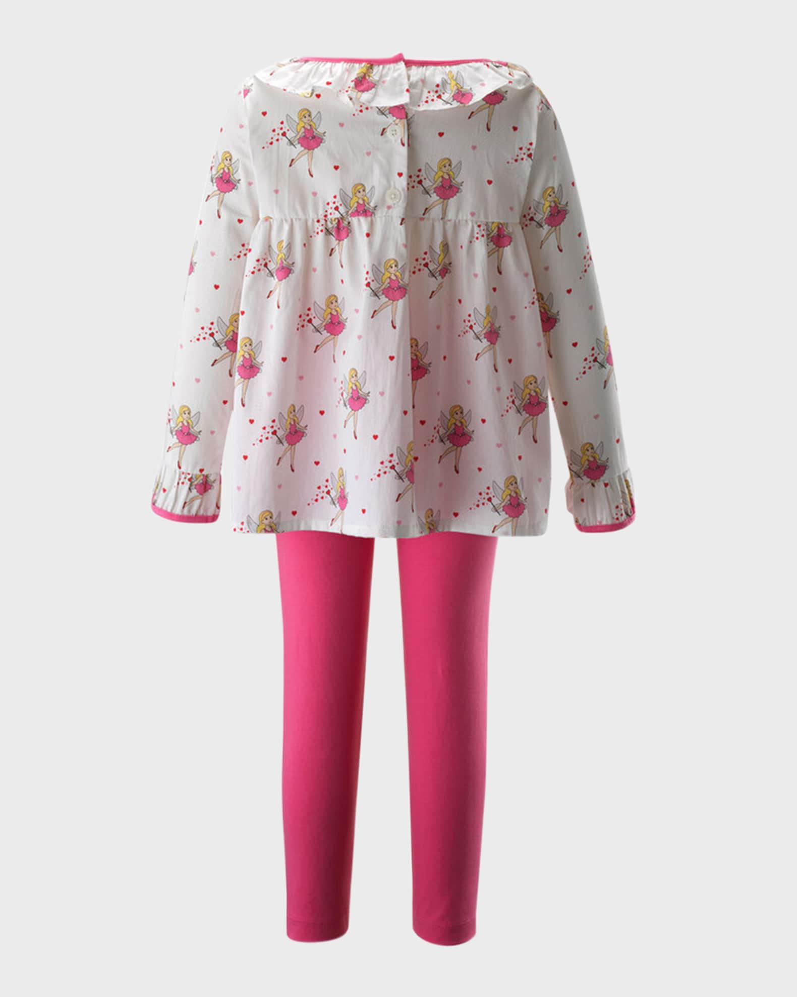 Rachel Riley Girl's Fairy Heart-Print Long-Sleeve Top and Leggings Set ...