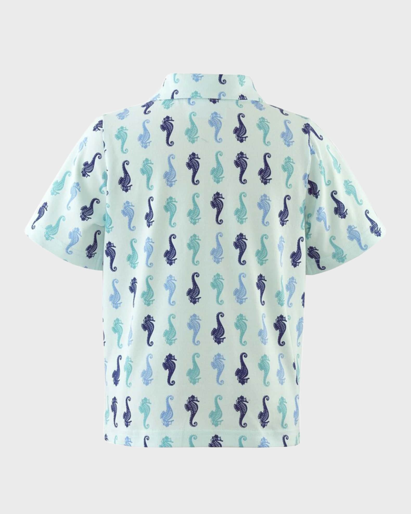 Rachel Riley Boy's Seahorse Polo Shirt, Size 2-10 | Neiman Marcus
